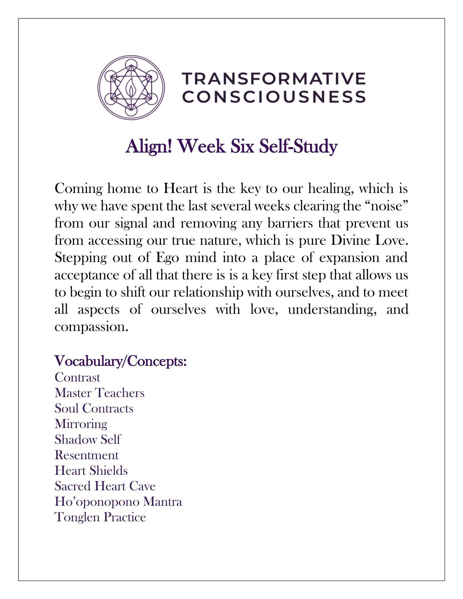 Align! Module Six Self-Study by transformativeconsciousness - Issuu