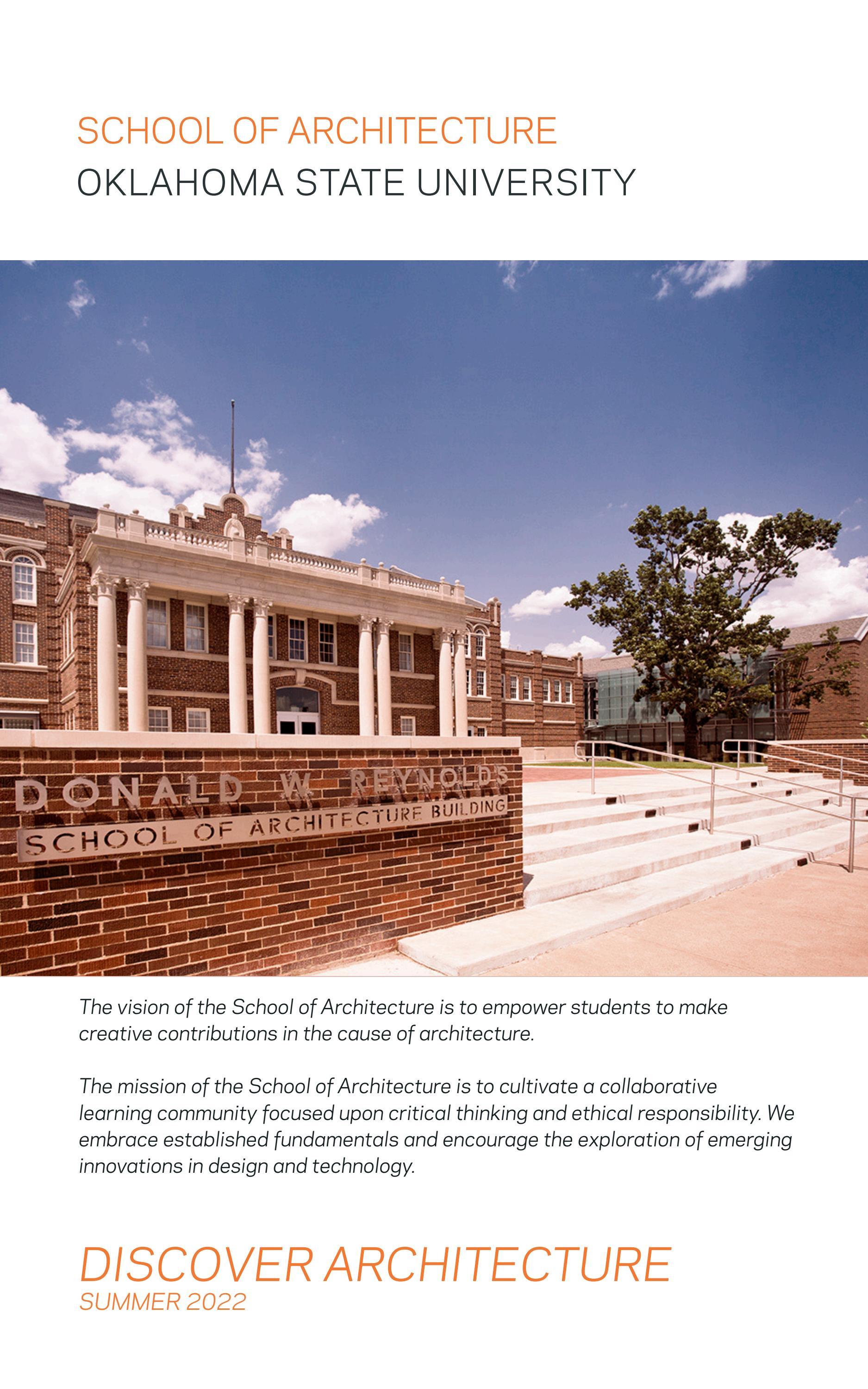 OSU Discover Architecture Welcome 2022 by architecture-okstate - Issuu