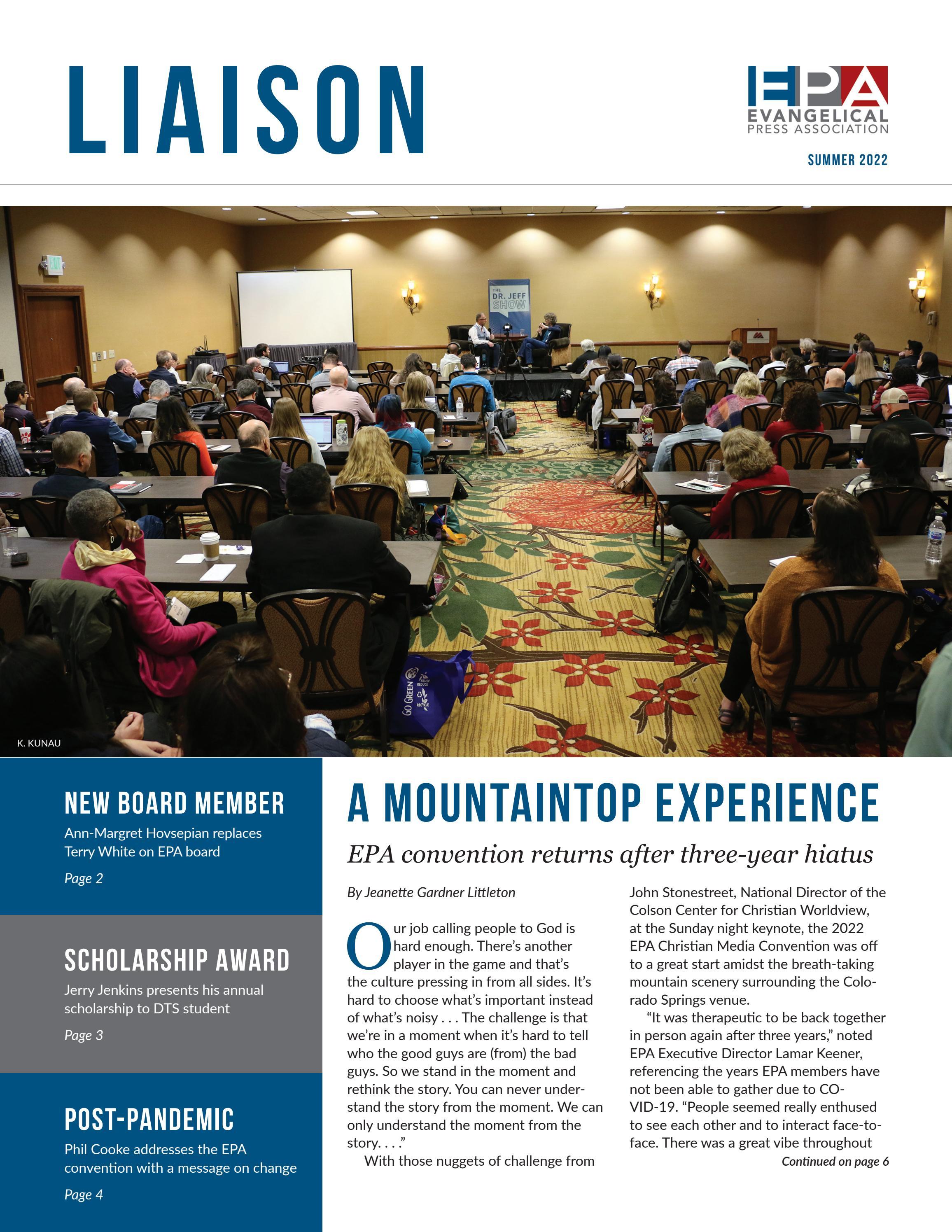 EPA Liaison Summer 2022 by Evangelical Press Association - Issuu