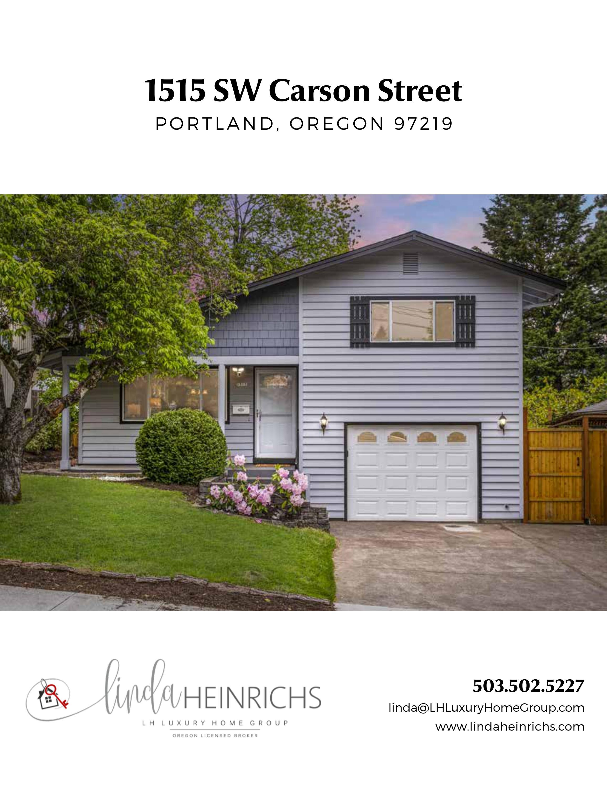 1515 SW Carson St., Portland, OR 97219 by Linda Heinrichs, Broker in ...