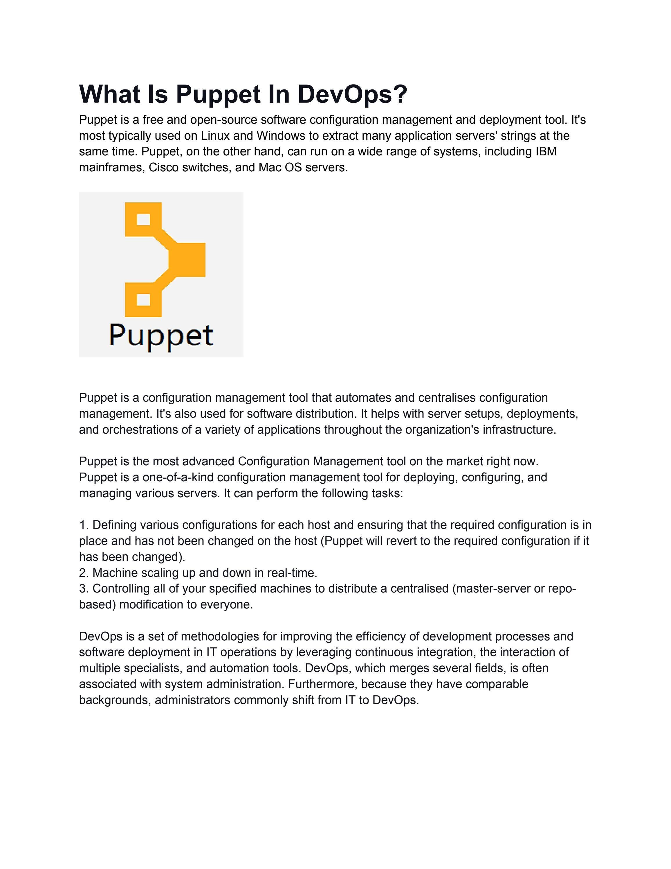 What Is Puppet In Devops by devopsuniversitylearning - Issuu