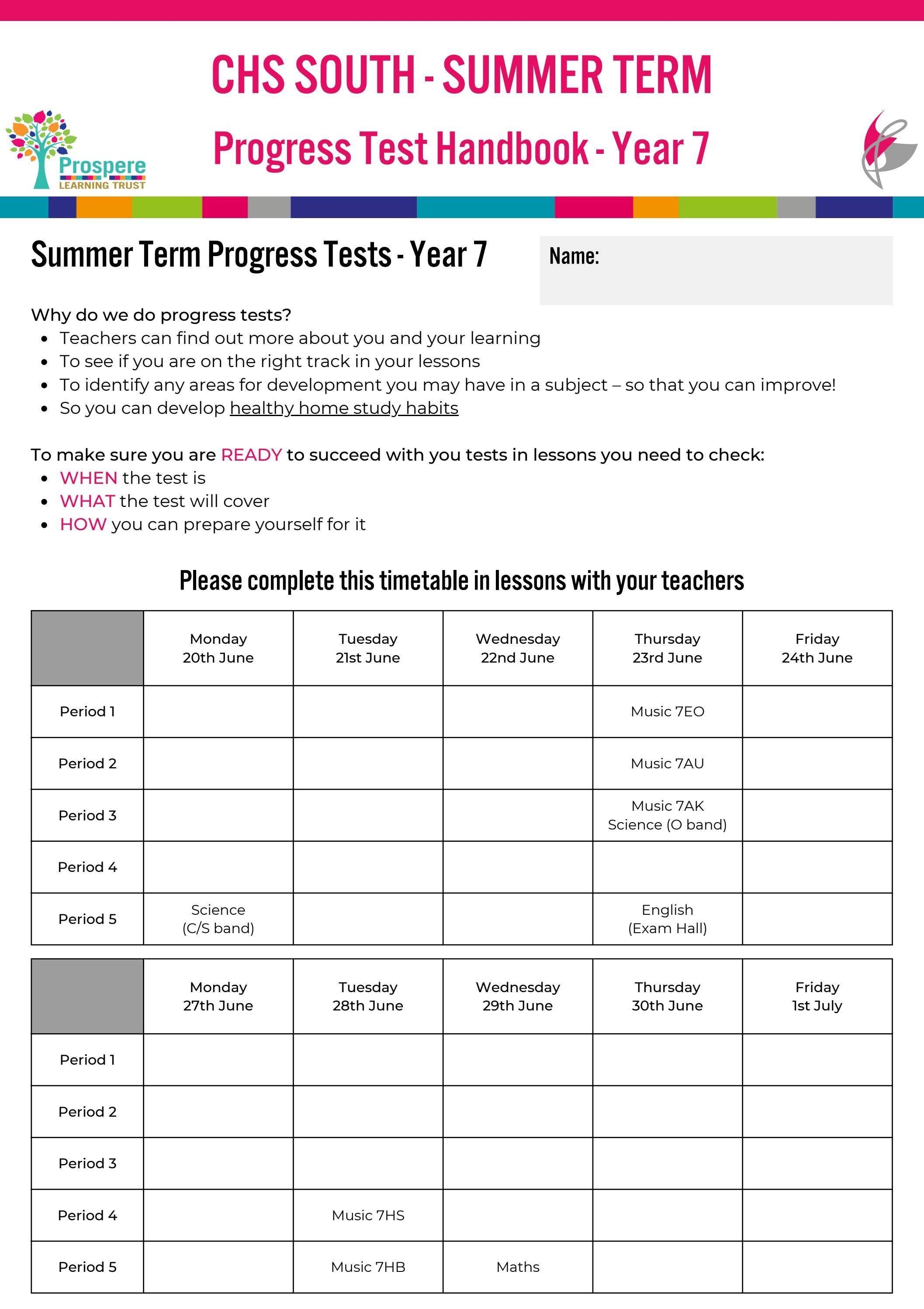 Progress Test Handbook - Year 7 by Schudio - Issuu