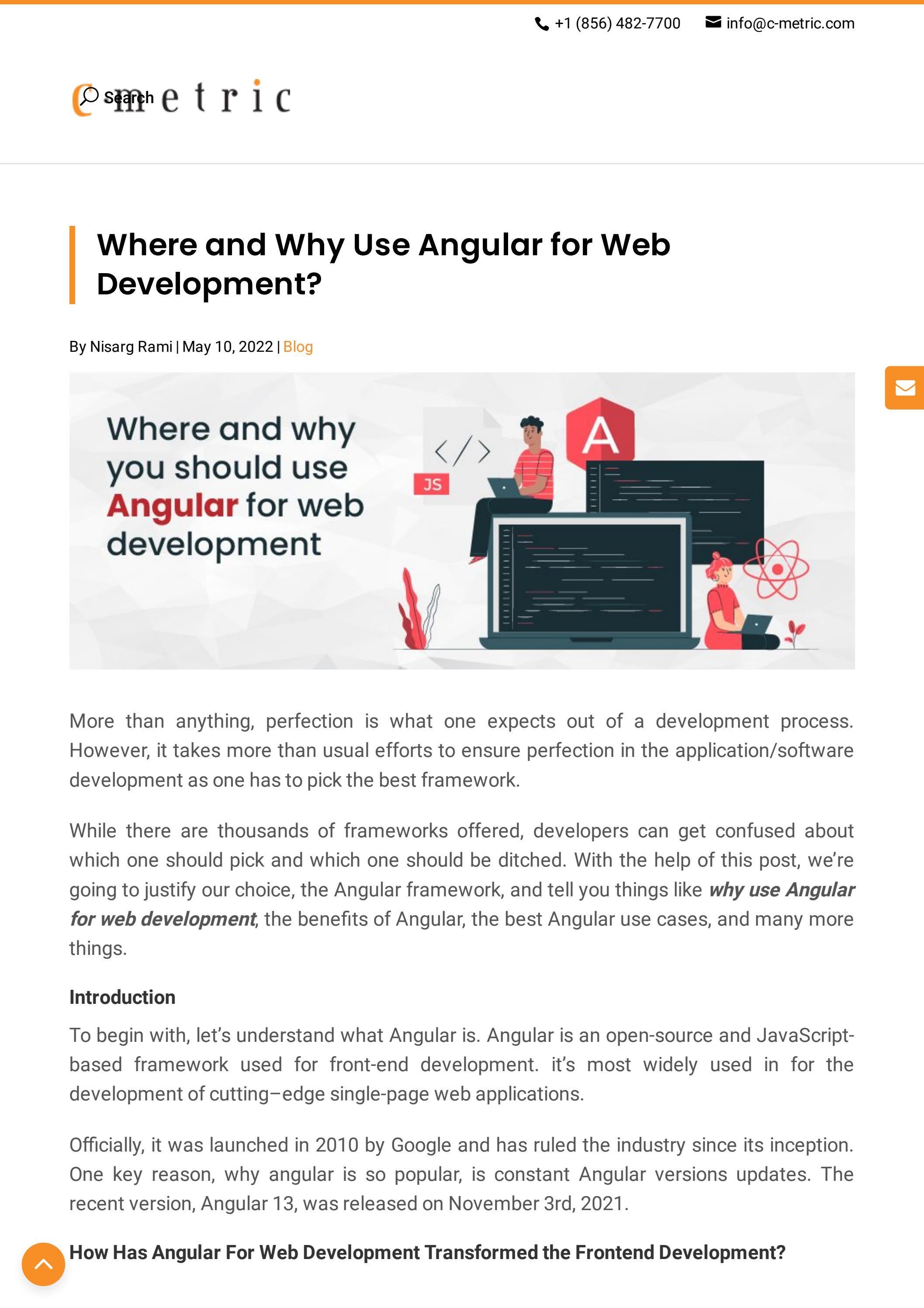 Where and Why Use Angular for Web Development? by C-Metric Solution - Issuu