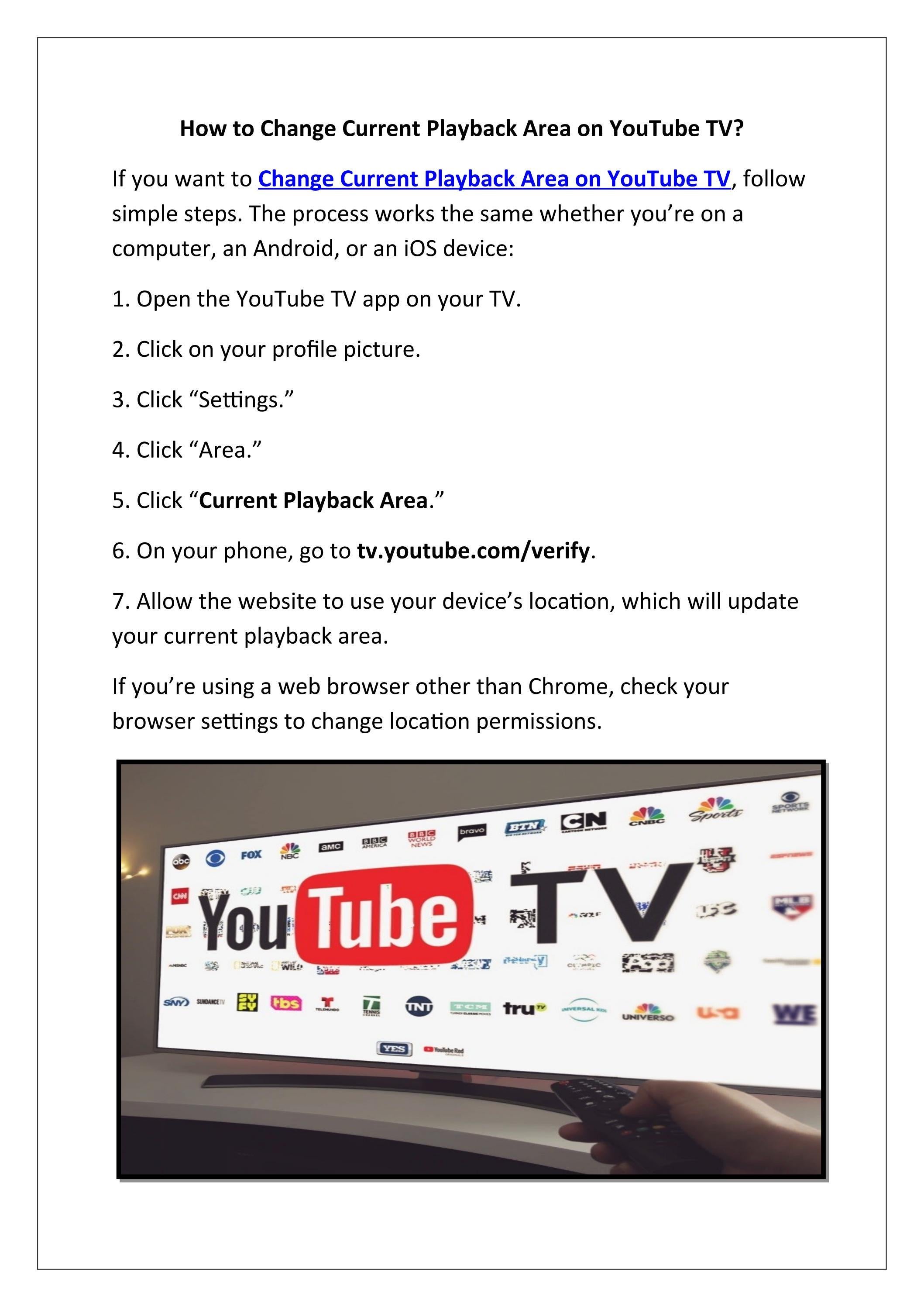 How To Change Current Playback Area On YouTube TV By Customer Service Issuu