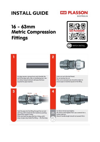 How to to install PLASSON Metric Compression fittings by PLASSON ...