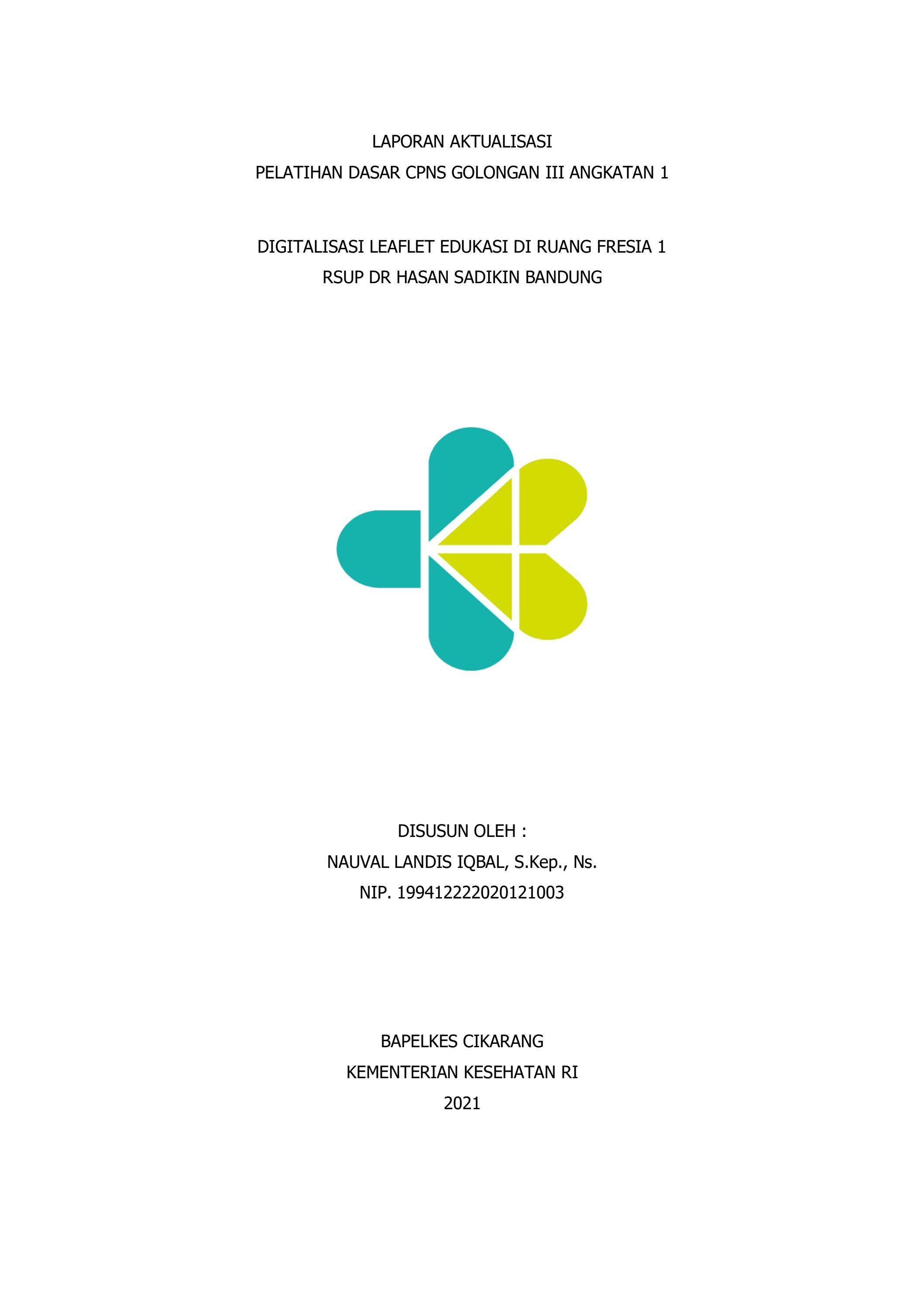 Digitalisasi Leaflet Edukasi Di Ruang Fresia 1 RSUP Dr. Hasan Sadikin ...