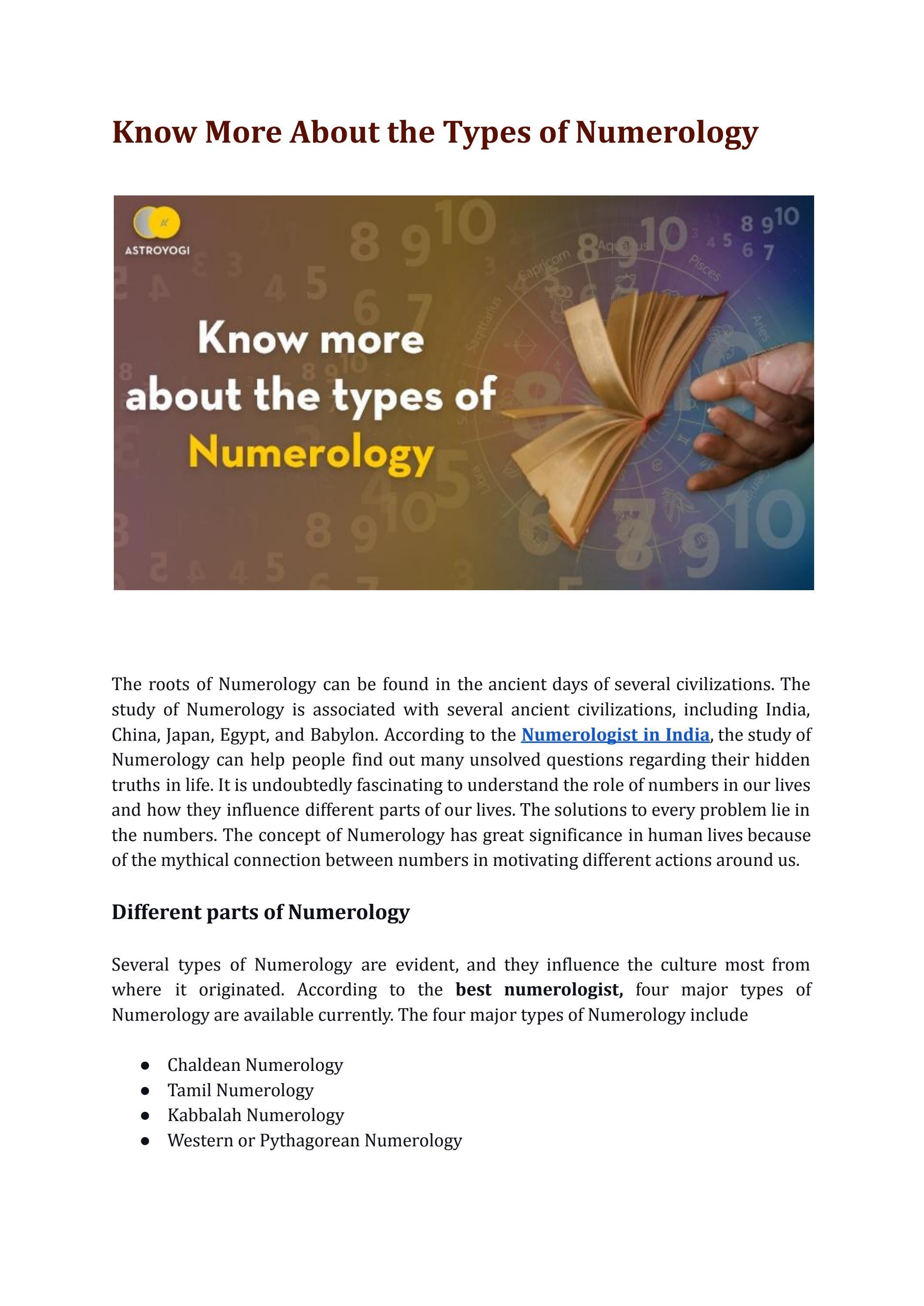 Know More About the Types of Numerology by lata singh - Issuu