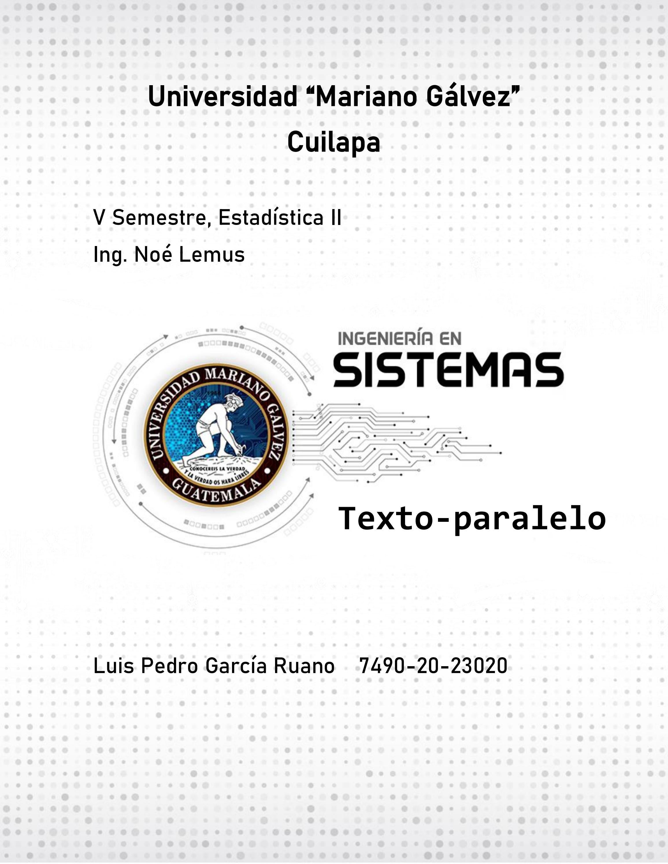 Texto Paralelo Estad stica II Ingenier a En Sistemas By Luis Pedro 