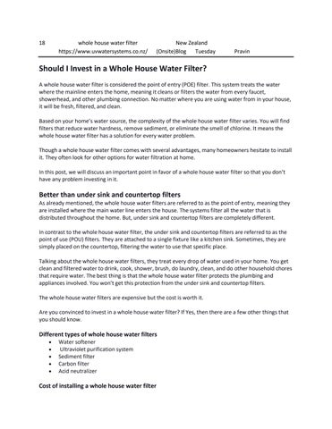 Should I Invest in a Whole House Water Filter? by stewartmorgan0 - Issuu