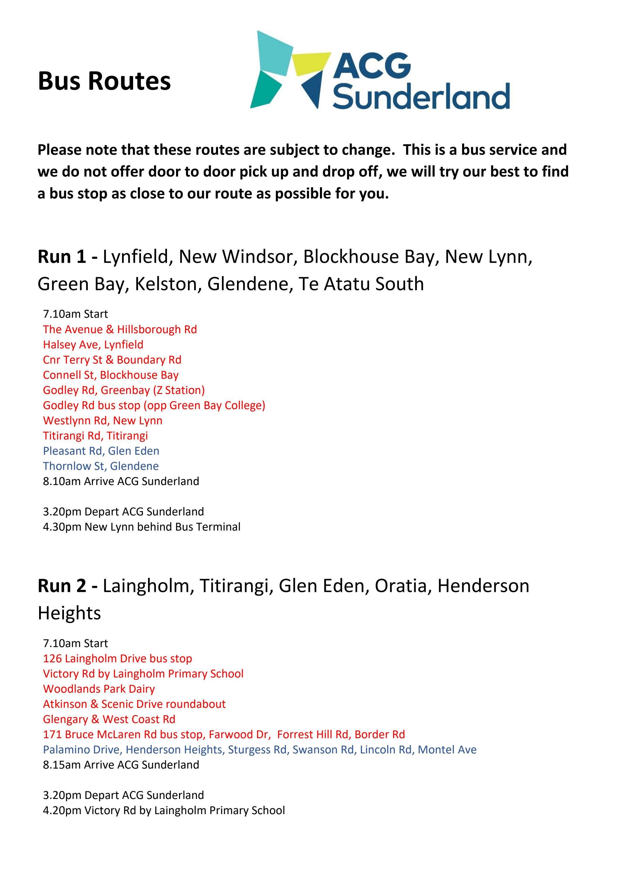 ACG Sunderland Bus Routes and Prices 2022 by Inspired-Education-Group ...