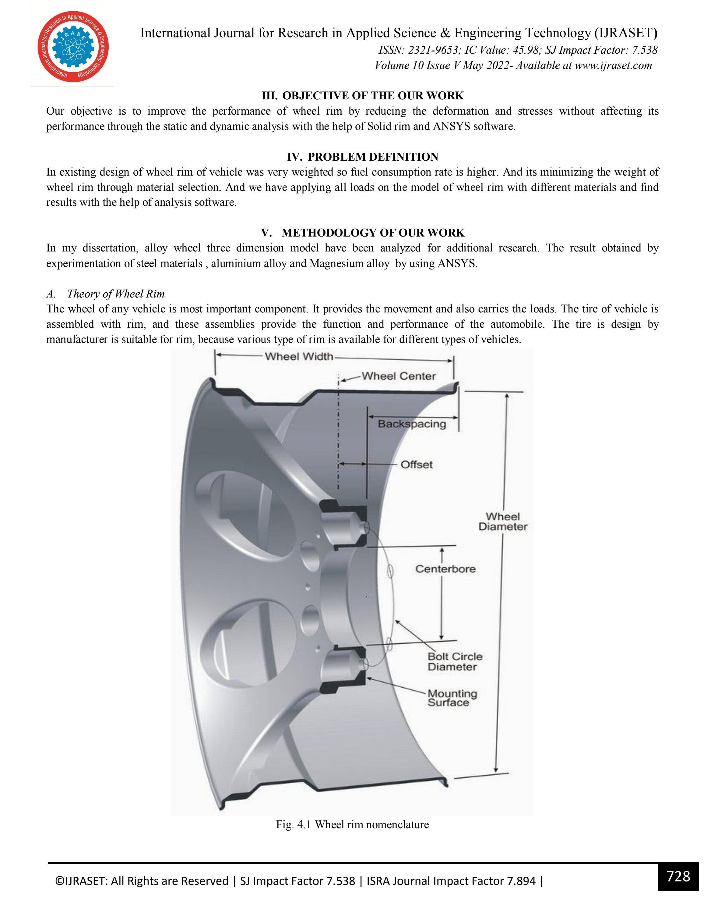 Dynamic Design and Analysis of Car Wheel Rim Using FEA Method by ...