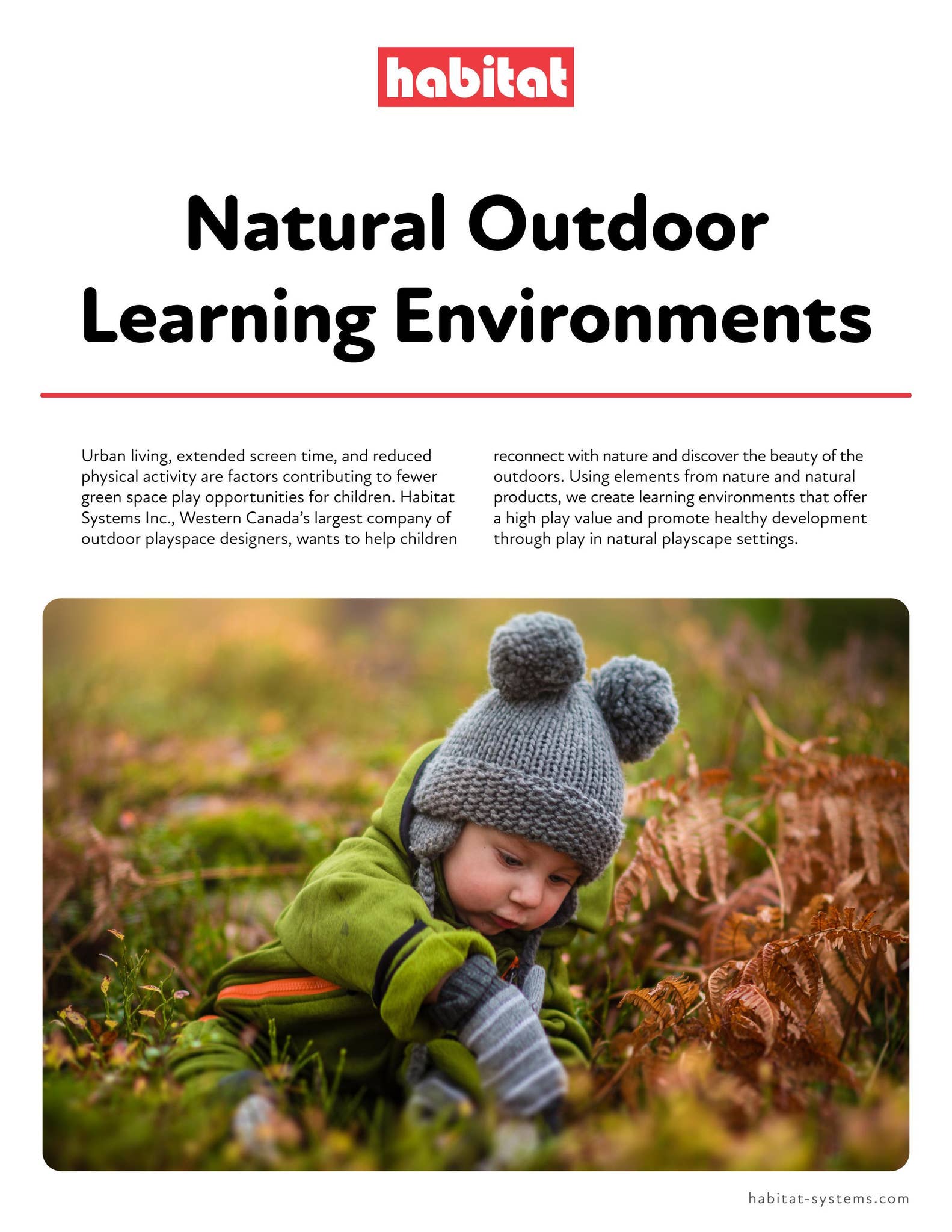 Natural Outdoor Learning Environments by Habitat Systems Inc. - Issuu