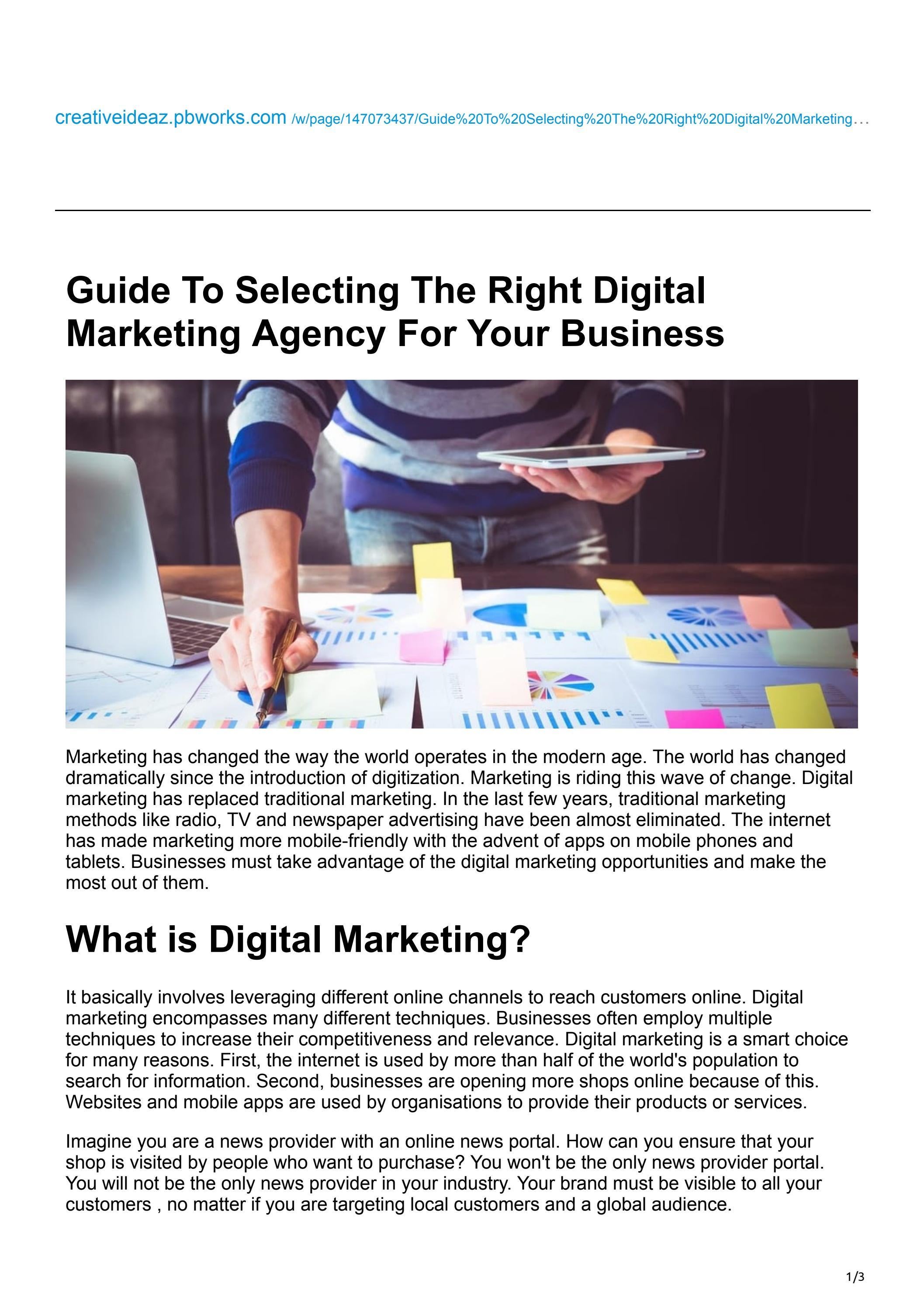 Guide To Selecting The Right Digital Marketing Agency For Your Business ...