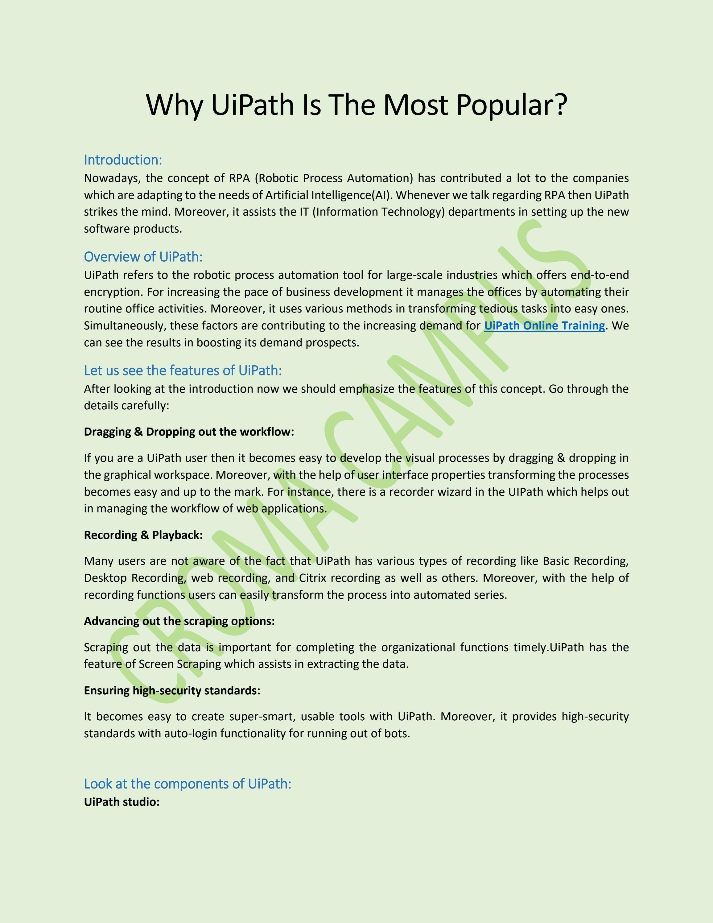 Why UiPath Is The Most Popular? by cromacampuseducation - Issuu