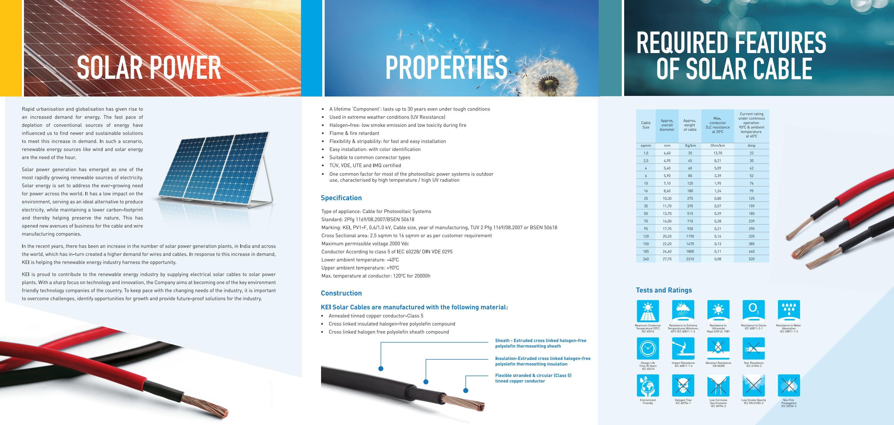 Cables for Photovoltaics (Solar Cables) by KEI Industries - Issuu