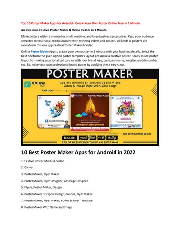 Top 10 Poster Maker Apps for Android - Create Your Own Poster Online ...