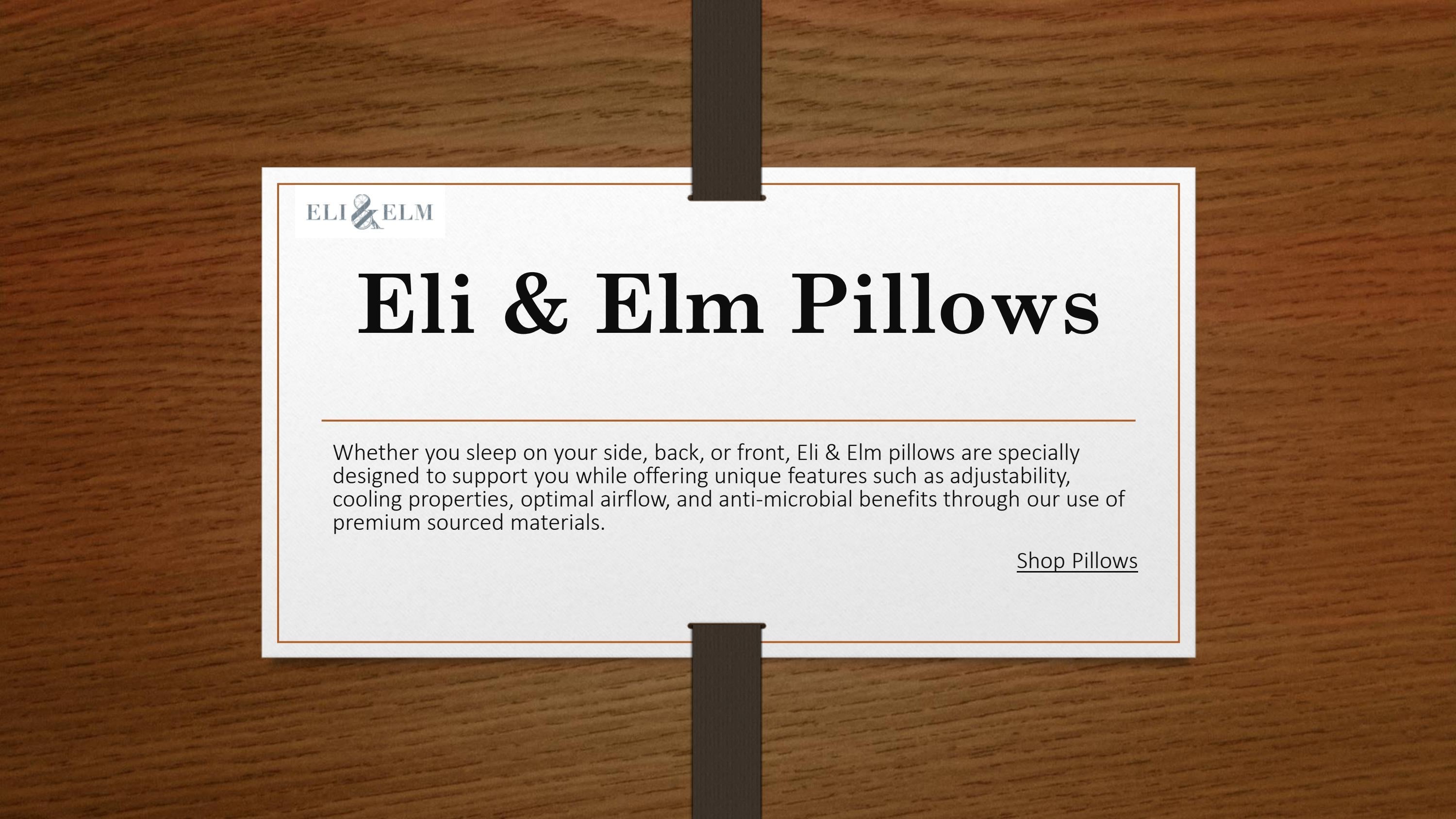 Eli & Elm Cotton Side Sleeper Pillow by Eli & Elm - Issuu