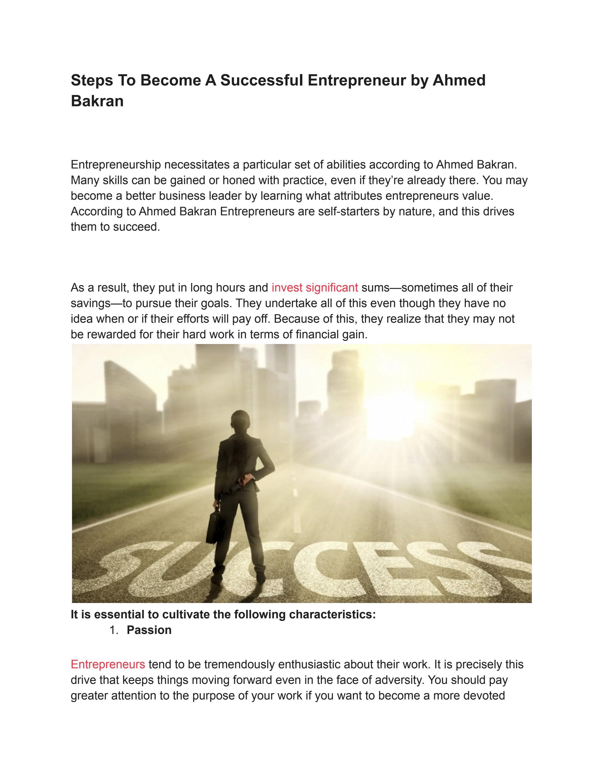 Steps To Become A Successful Entrepreneur By