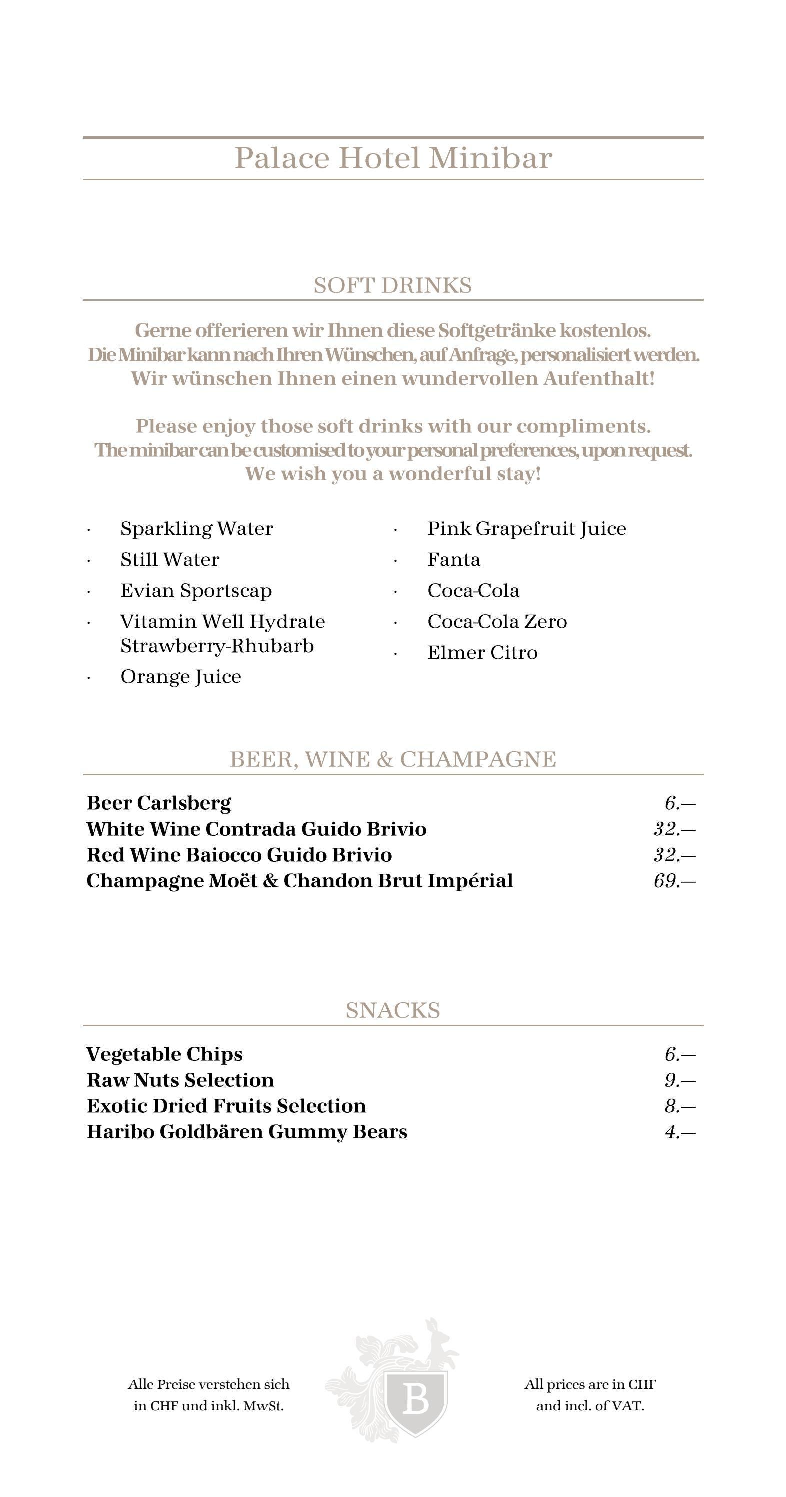 Minibar Menu PH | DE & EN by The Bürgenstock Selection - Issuu