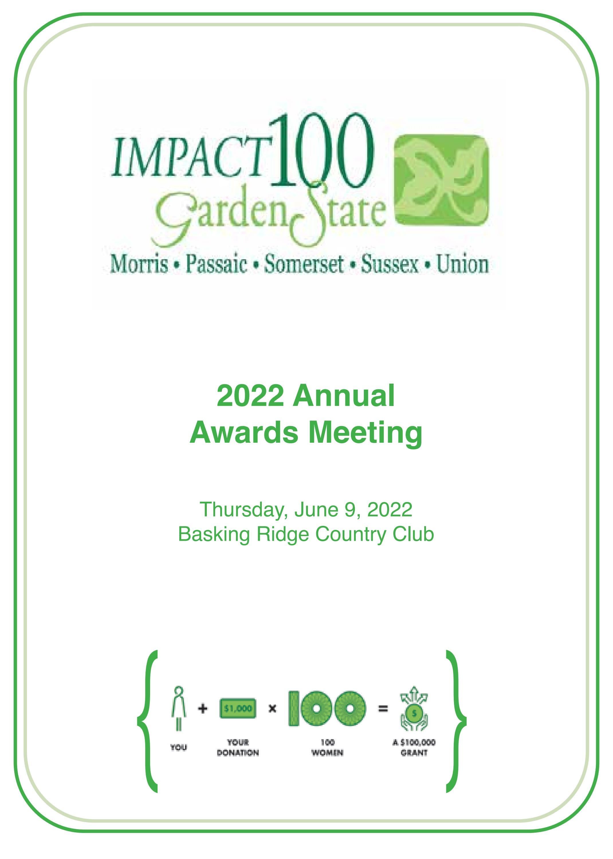 2022 AAM Program by Impact 100 Garden State - Issuu
