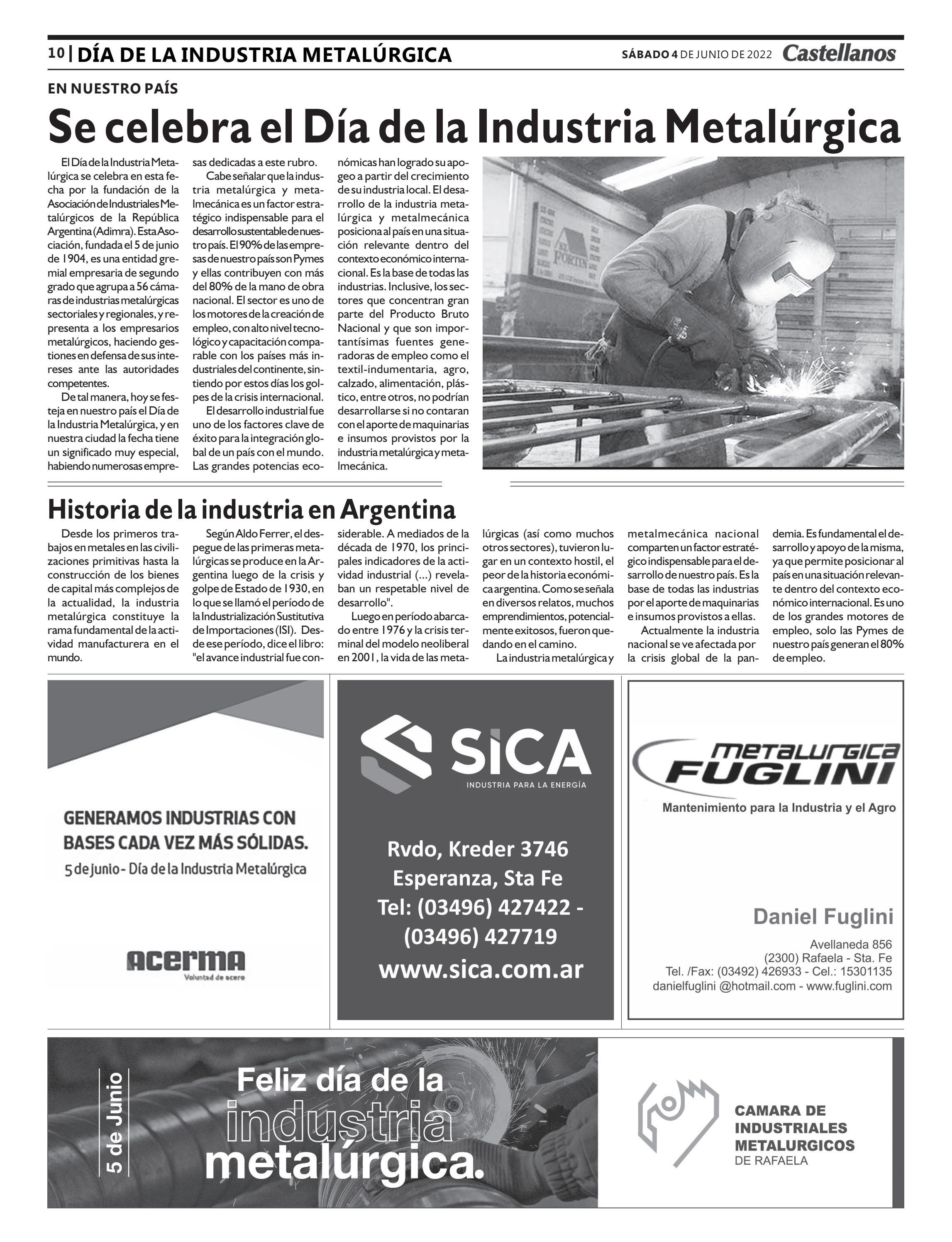 Día de la Industria Metalúrgica 2022 by Diario Castellanos - Issuu