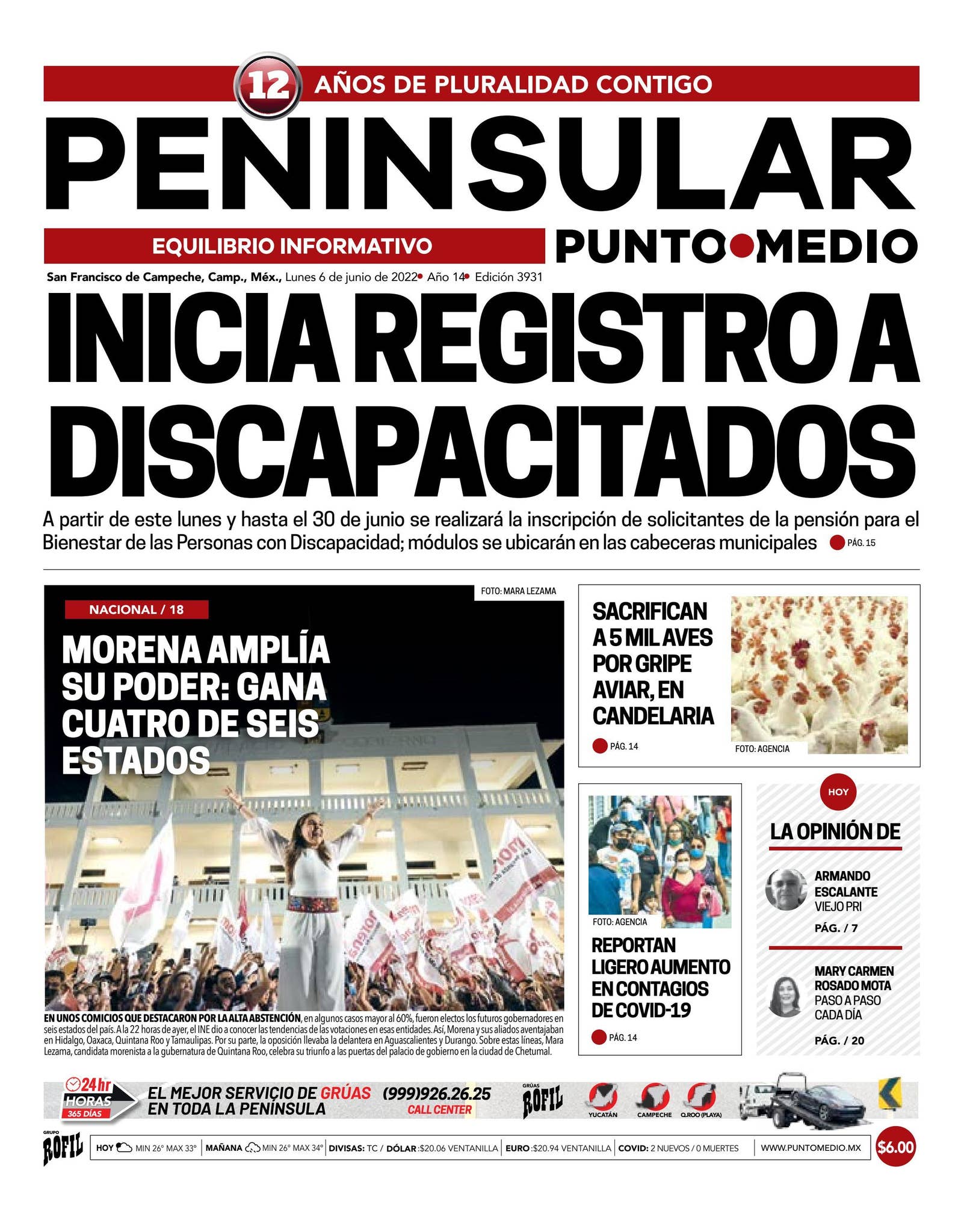 Edición Impresa Peninsular Campeche lunes 6 de junio del 2022 by Punto ...