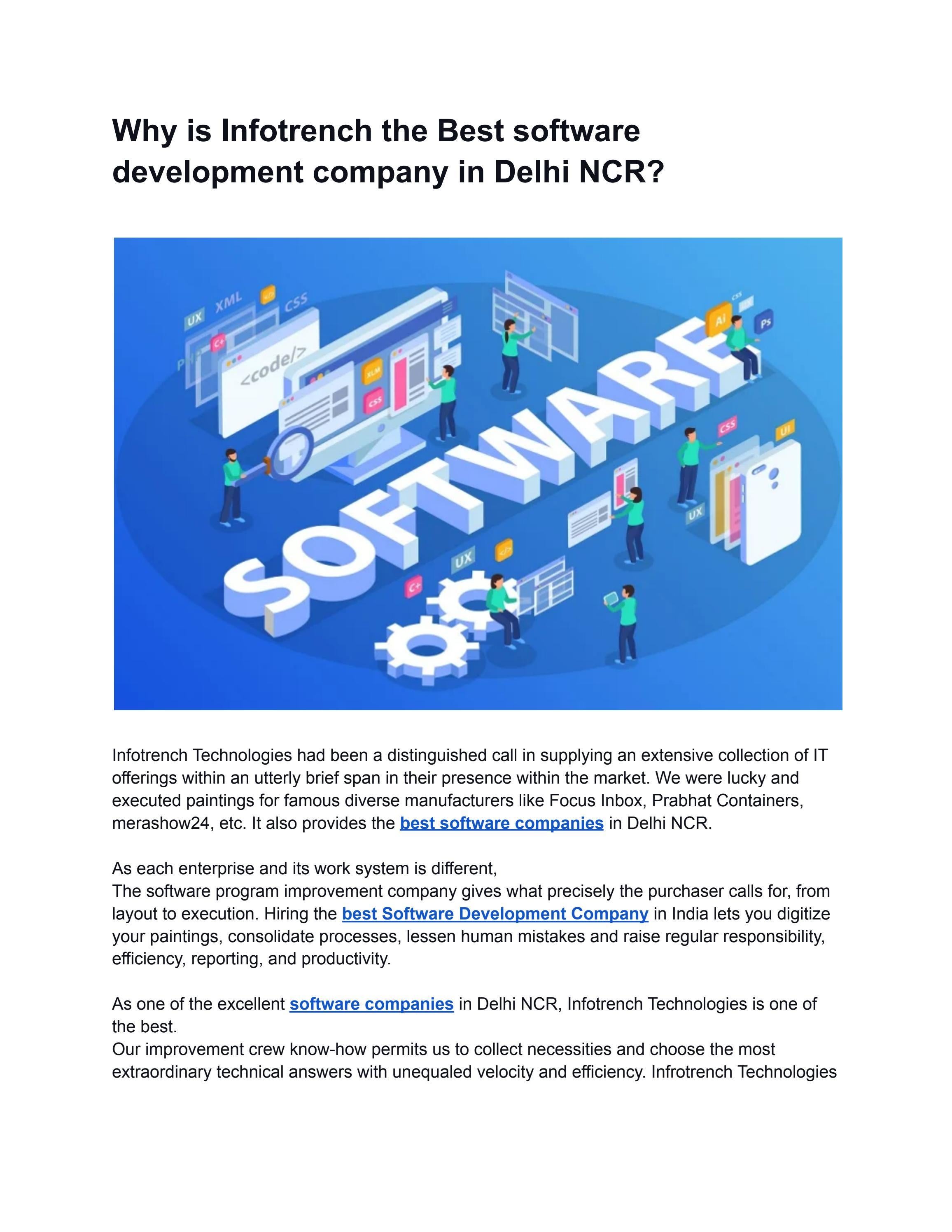 Why is Infotrench the Best software development company in Delhi NCR ...