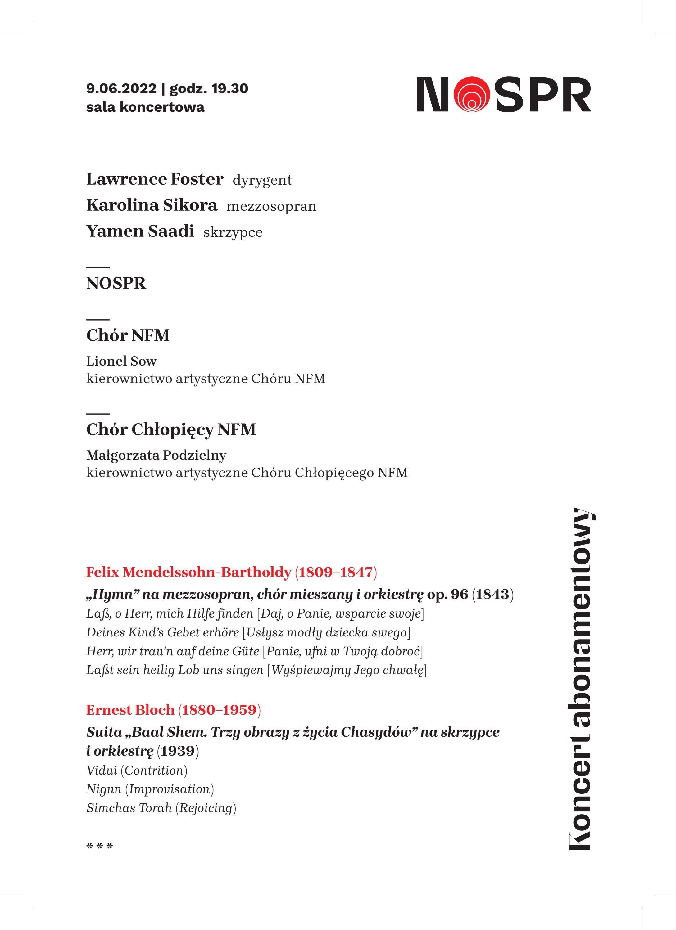 Program koncertowy 9/06/2022 by NOSPR - Issuu