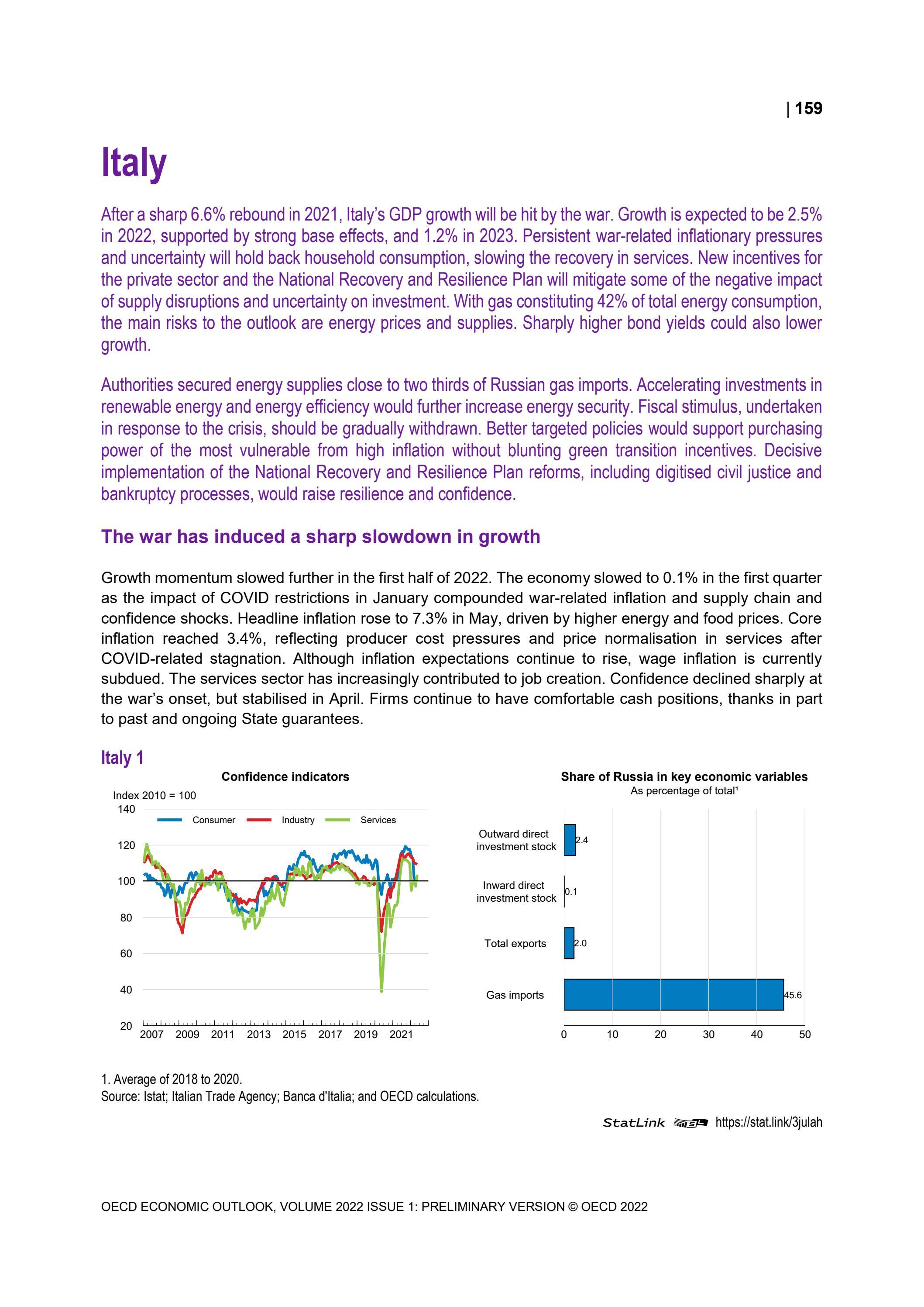 OECD Economic Outlook – June 2022: Italy by OECD - Issuu