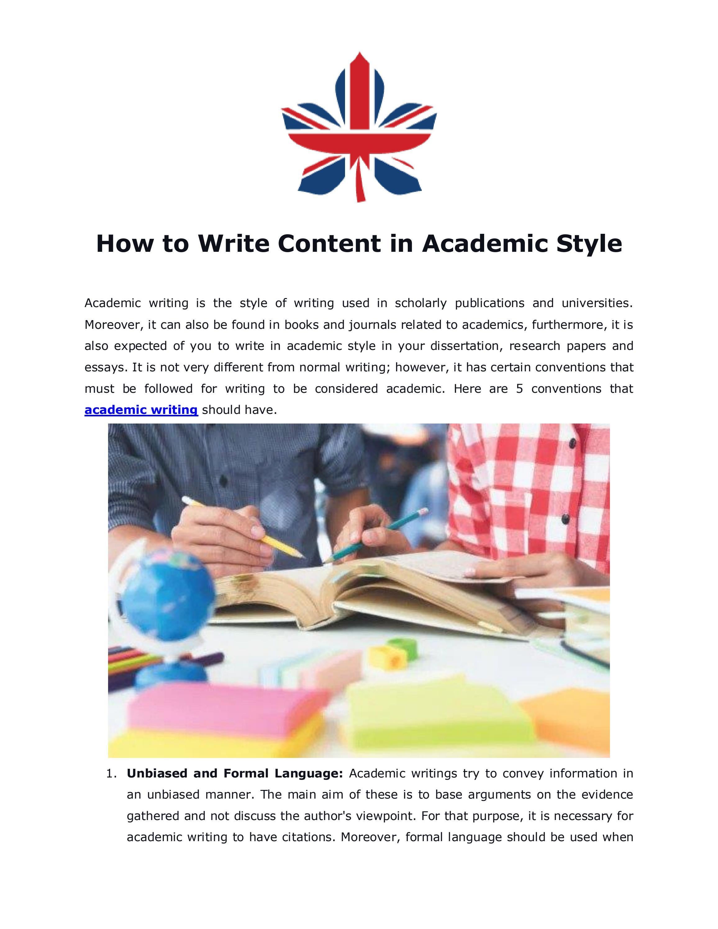 How to Write Content in Academic Style by British Dissertation Help - Issuu