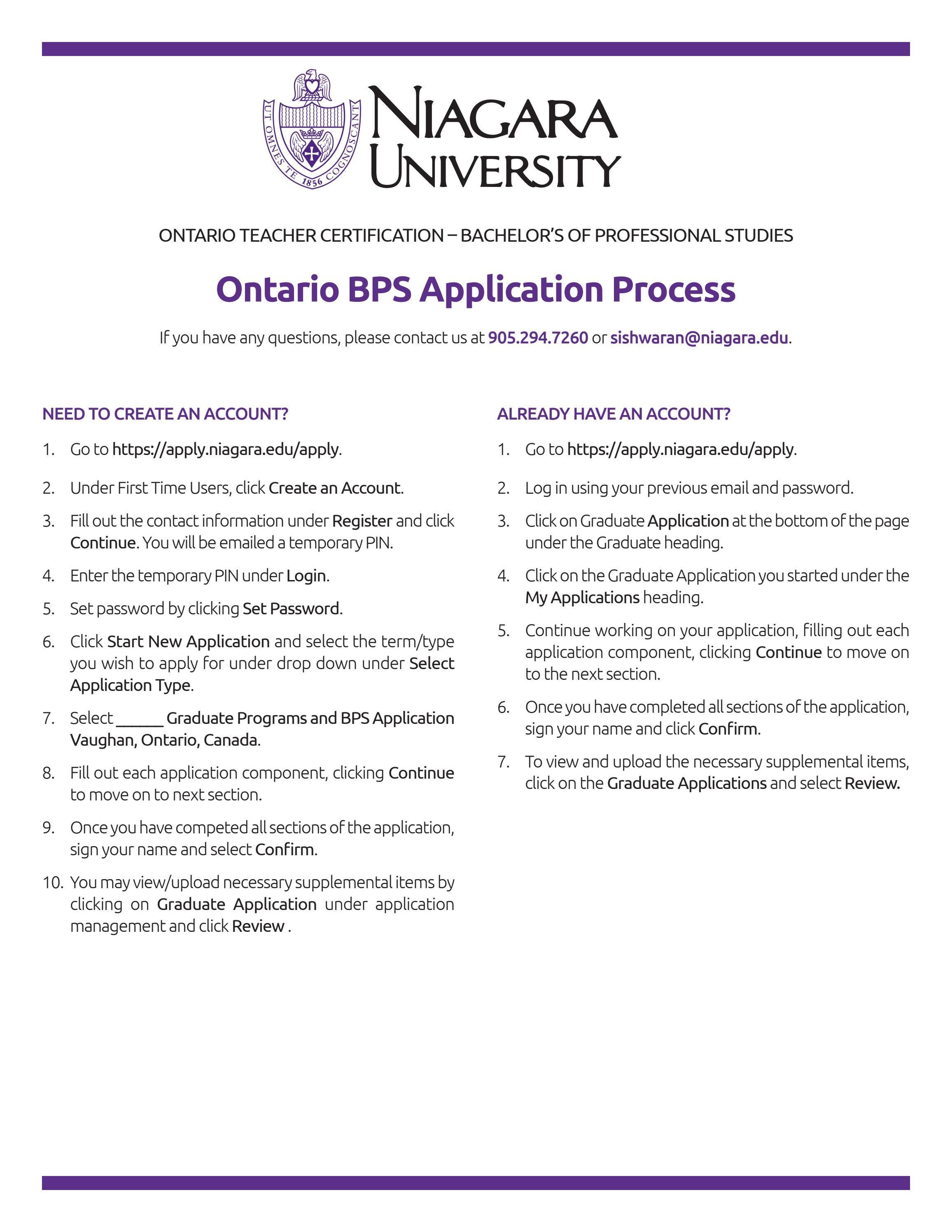Ontario BPS Application Process by Niagara University - Issuu