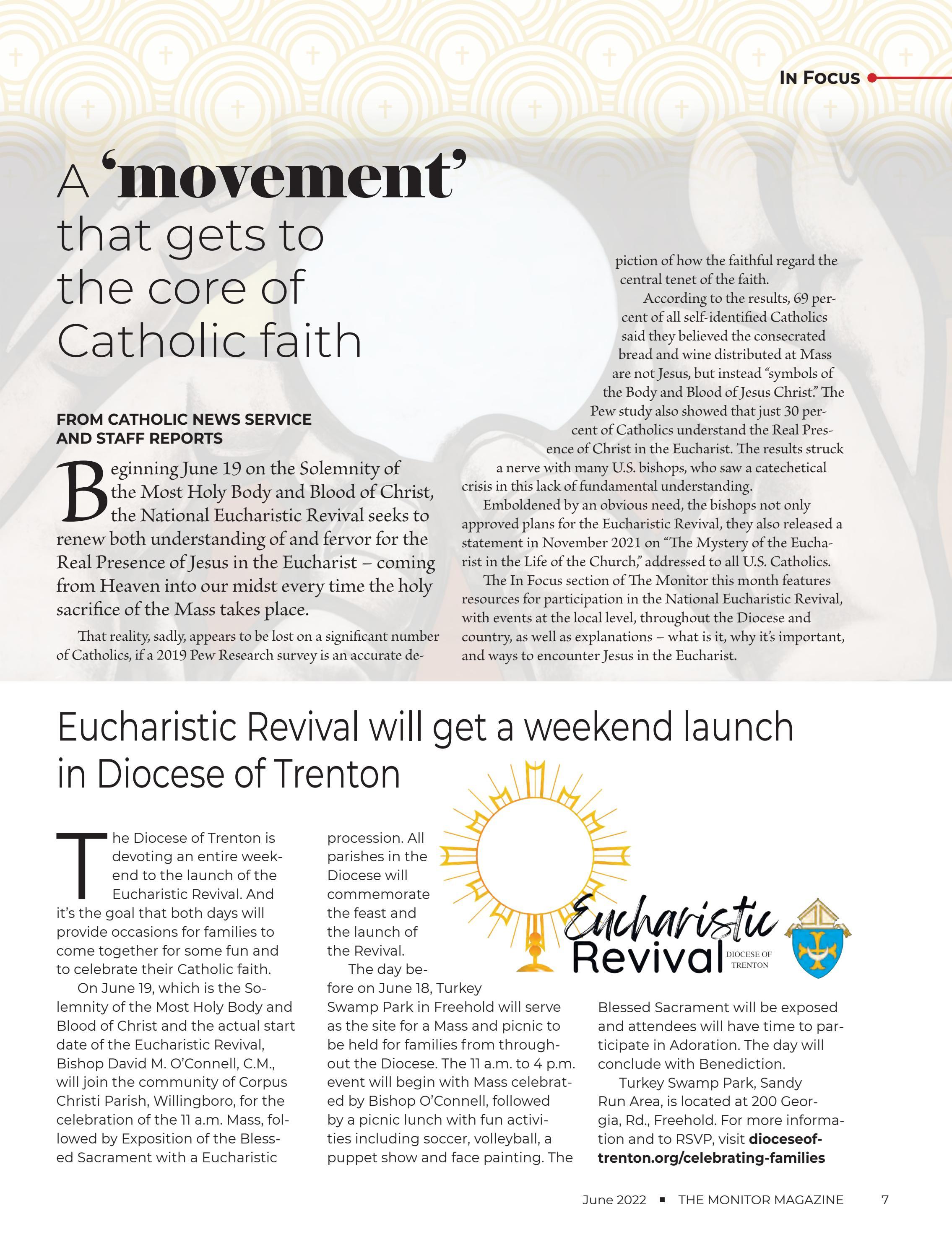 Monitor Magazine: In Focus JUNE 2022 by Diocese of Trenton - Issuu