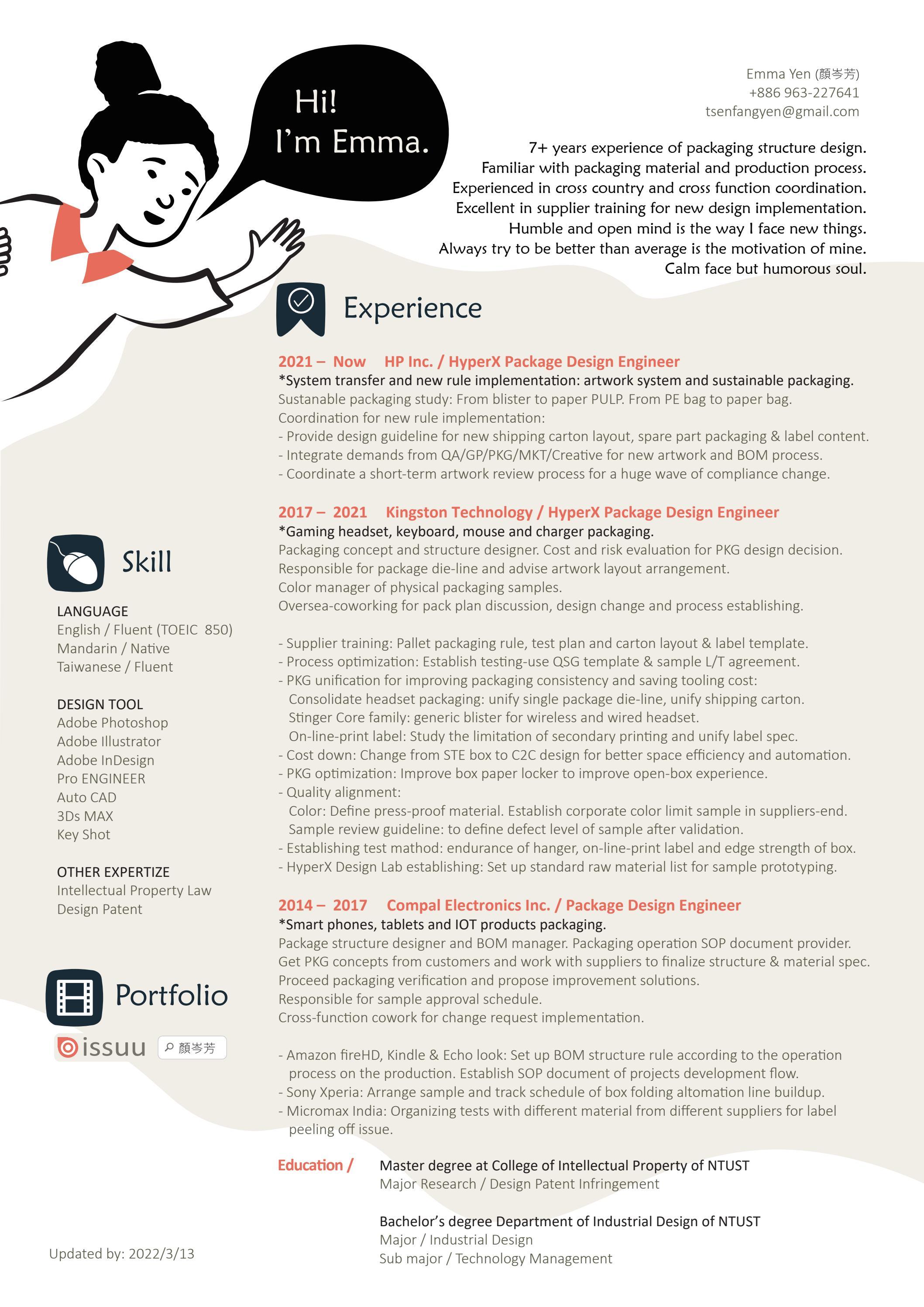 2022 Resume of Emma Yen by tsenfangyen - Issuu