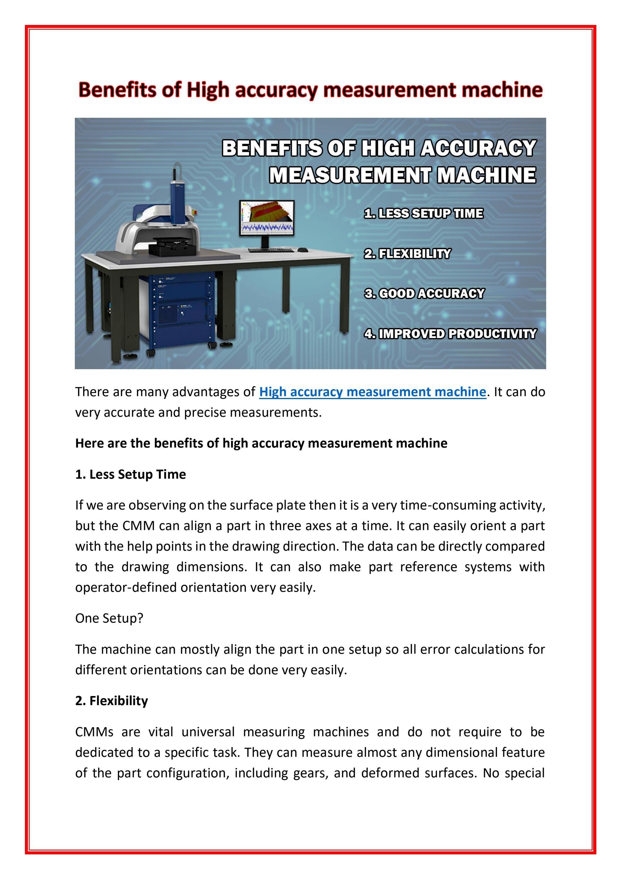Benefits of High accuracy measurement machine by View mm - Issuu