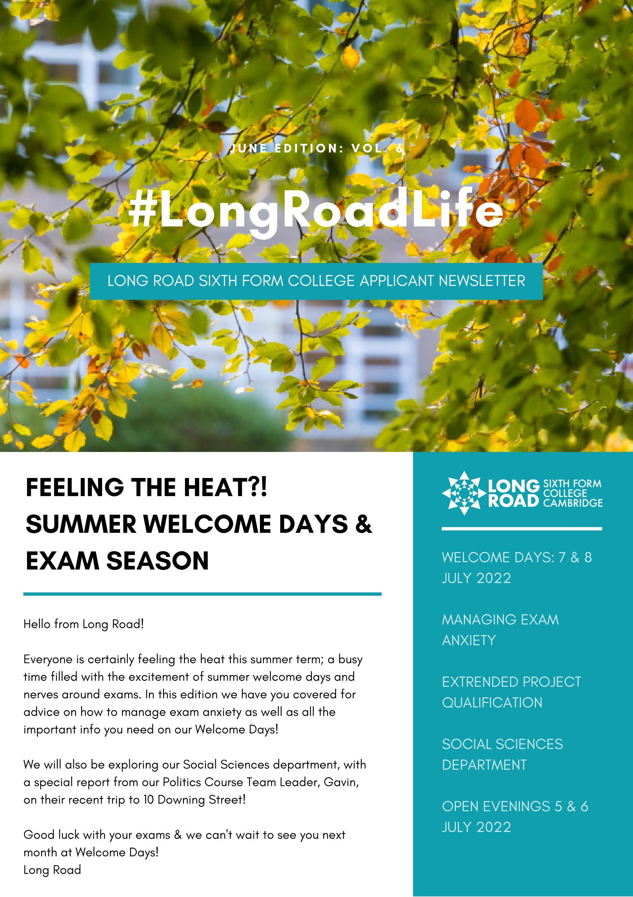 #LongRoadLife Applicant Newsletter - June Edition by Long Road Sixth ...