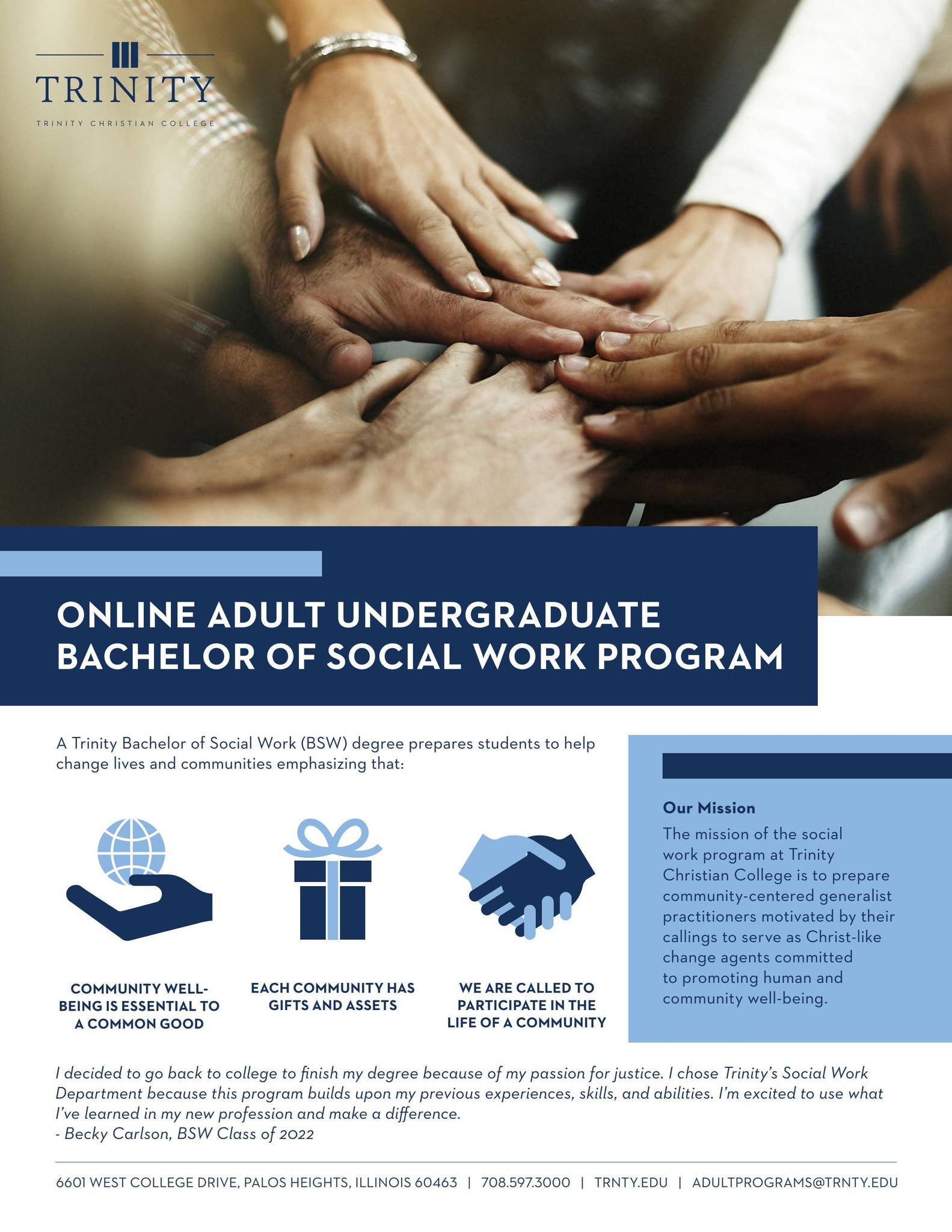 Social Work Brochure by Trinity Christian College - Issuu