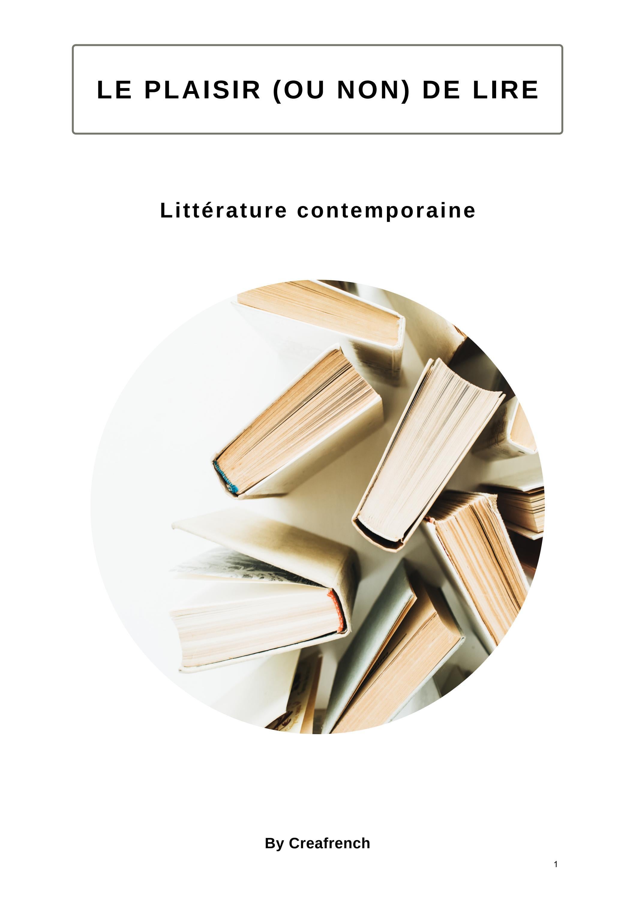 Le plaisir de lire by creafrenchproof - Issuu