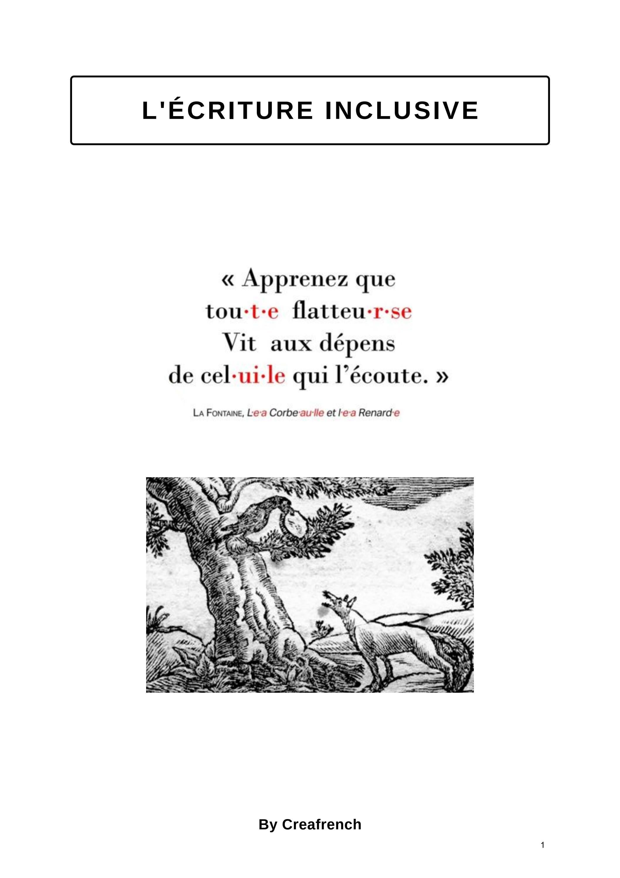L'écriture inclusive by creafrenchproof - Issuu