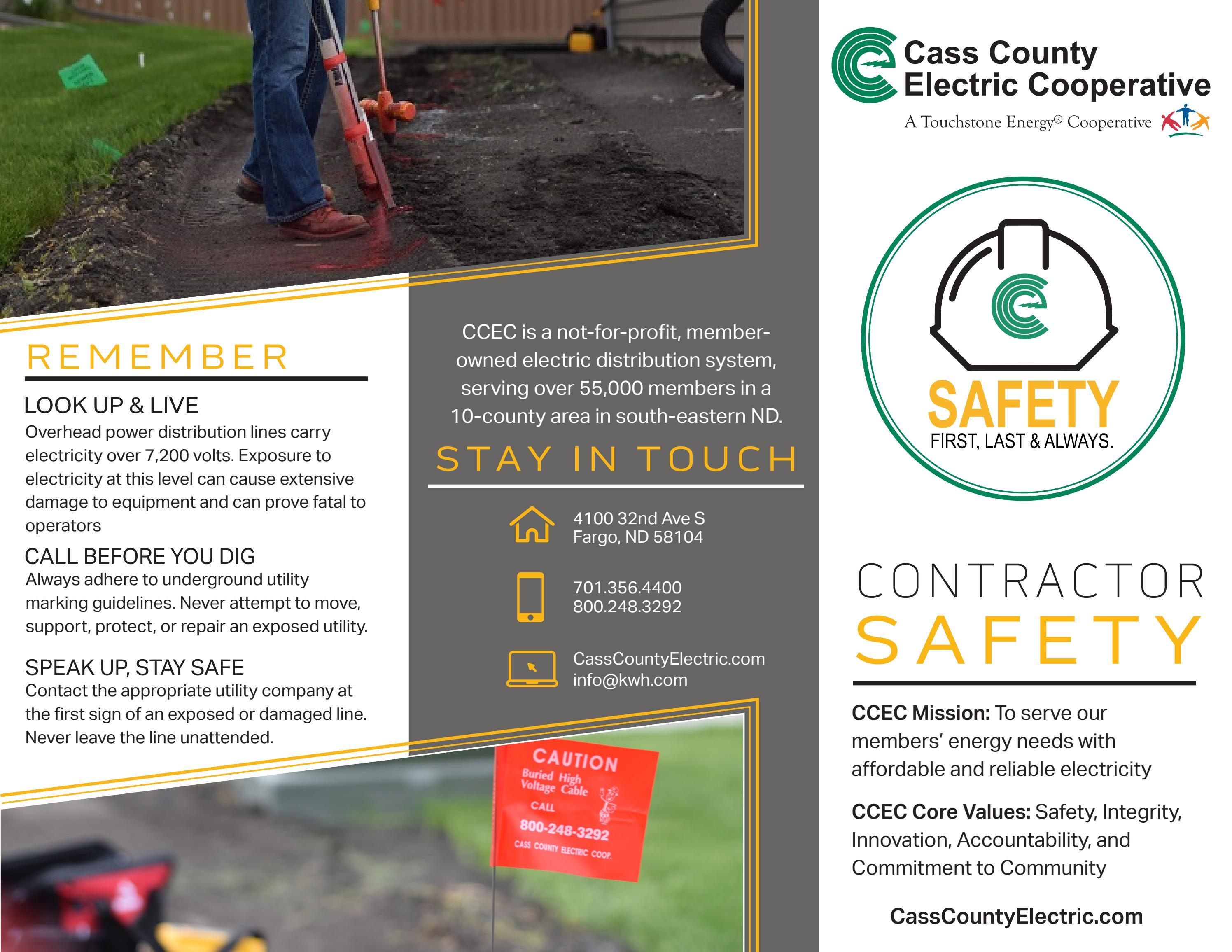 Contractor Safety Brochure by Cass County Electric Cooperative - Issuu