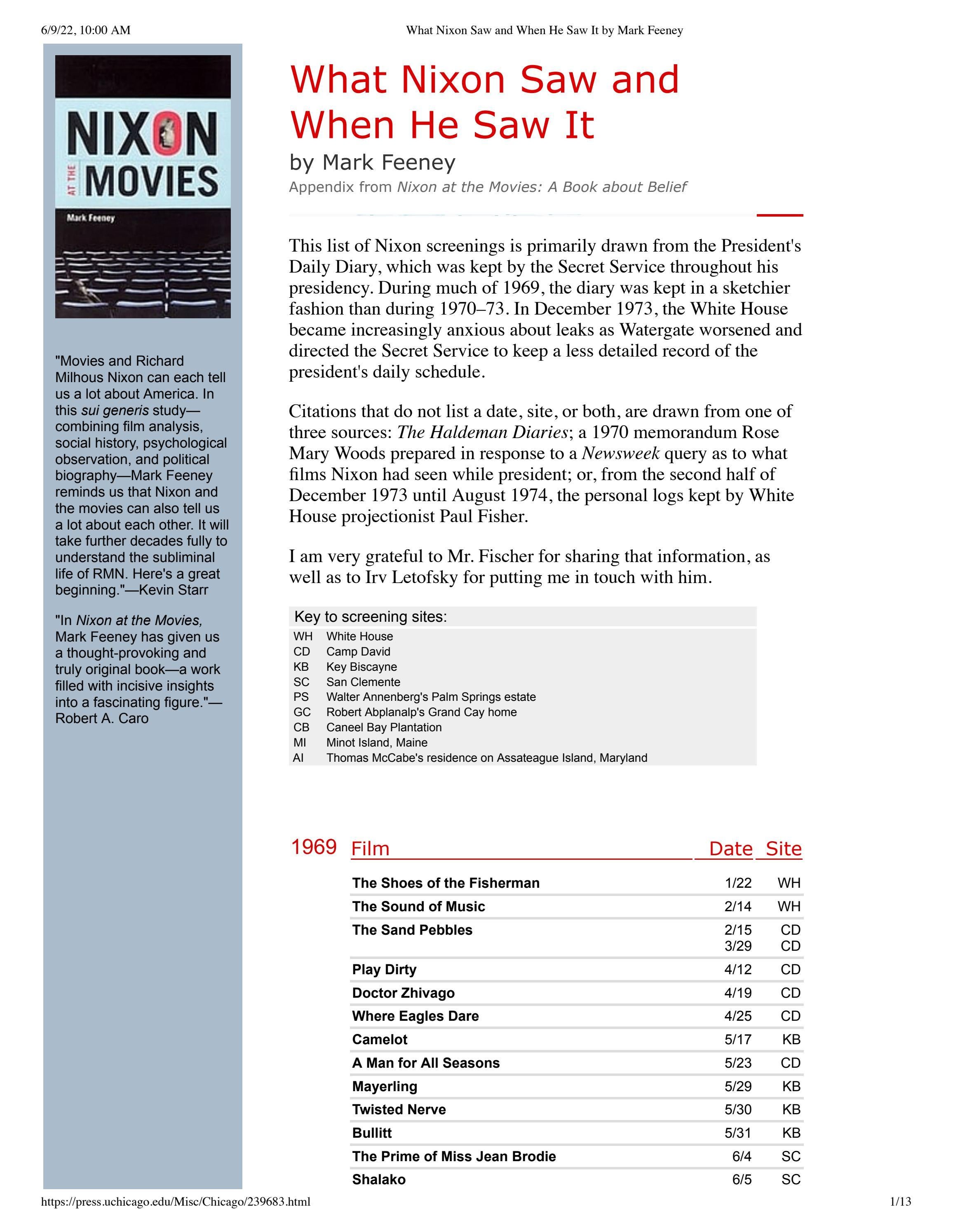 Nixon at the Movies by Nixon Foundation - Issuu