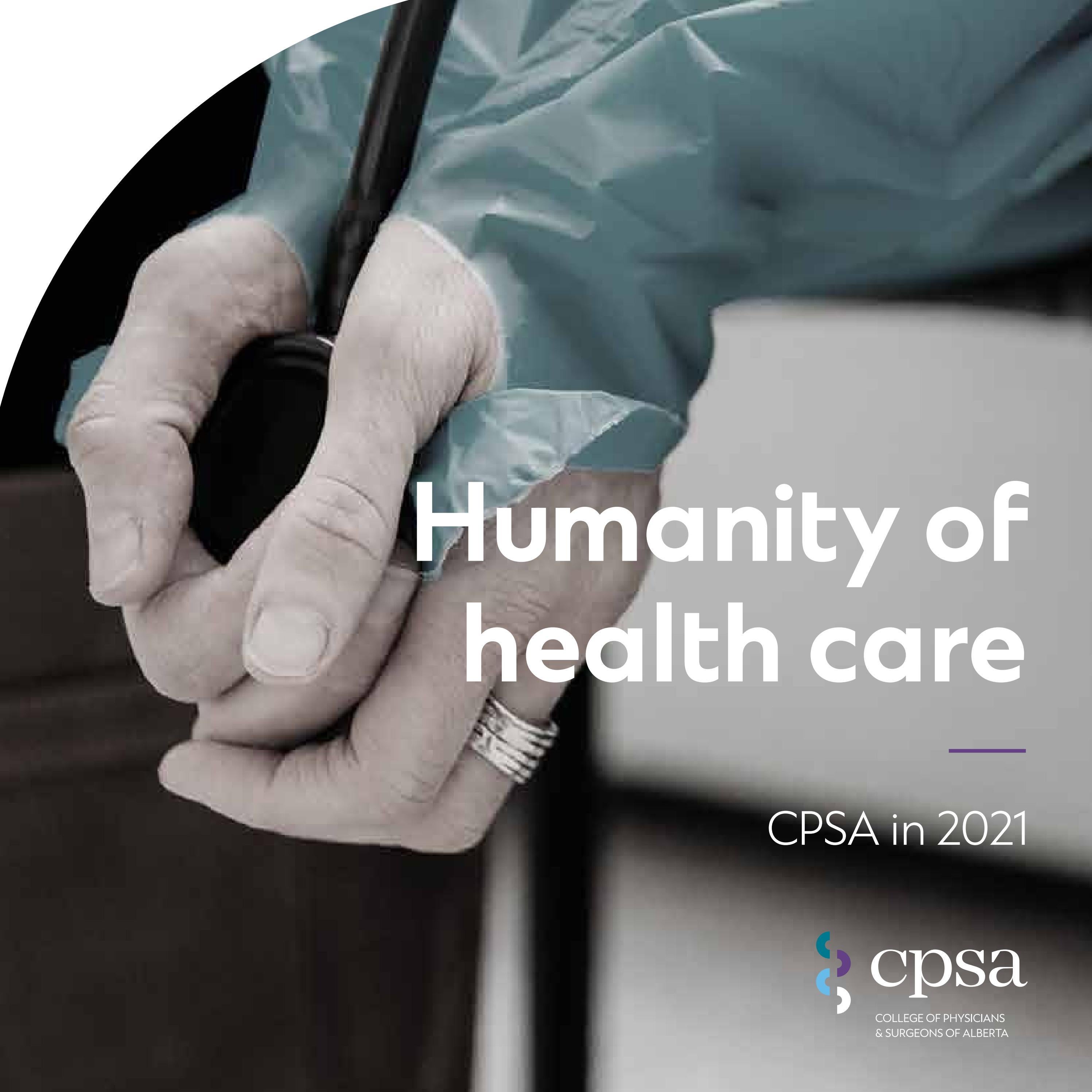 Humanity of health care | CPSA in 2021 by CPSA_ab - Issuu