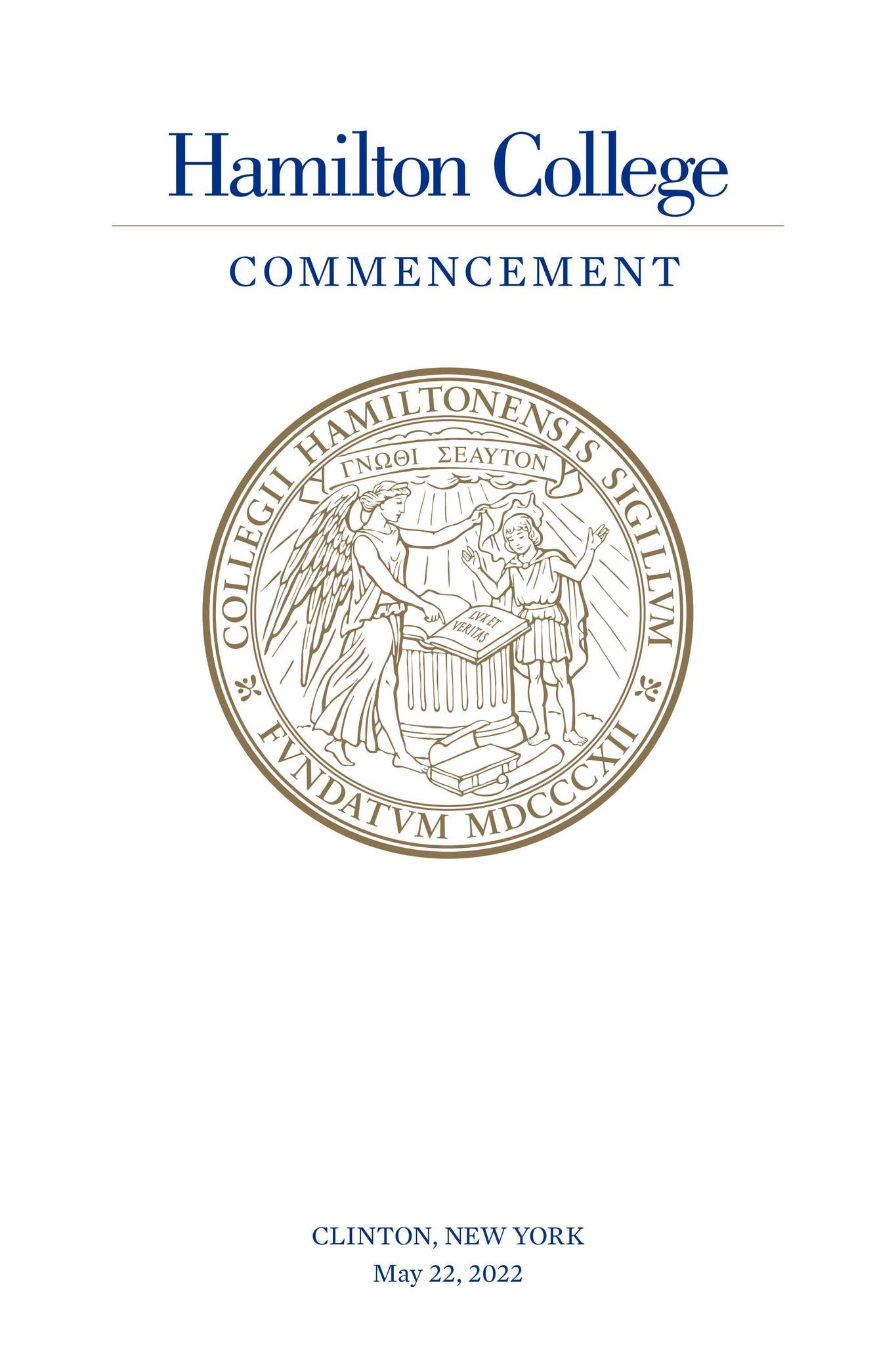 Class of 2022 Commencement Program by Hamilton College - Issuu