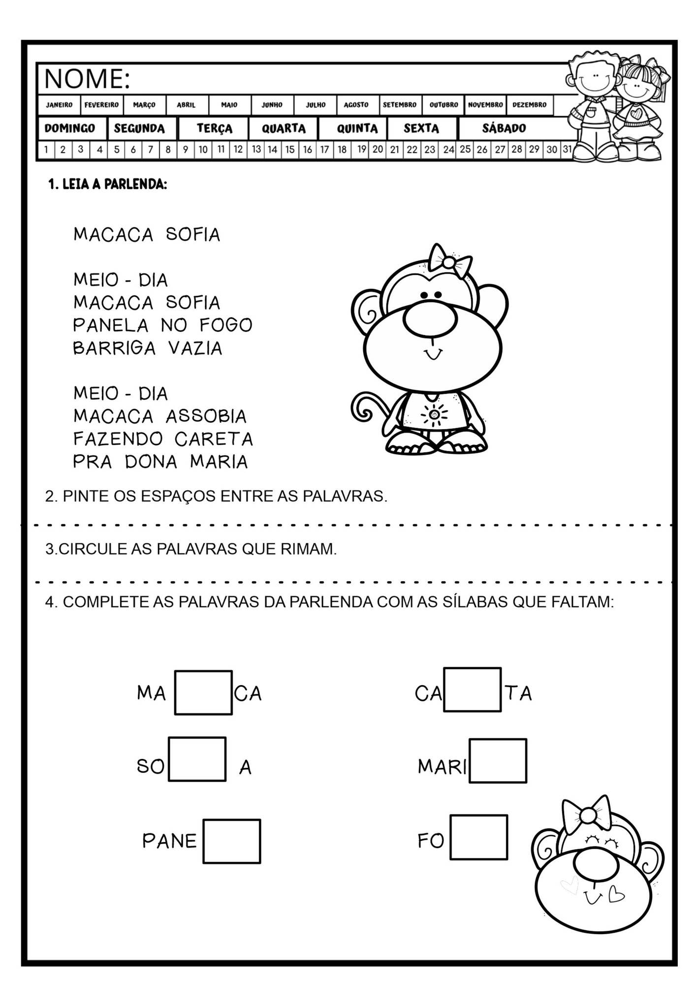 Parlenda Macaca Sofia by Atividades da Sabrina - Issuu