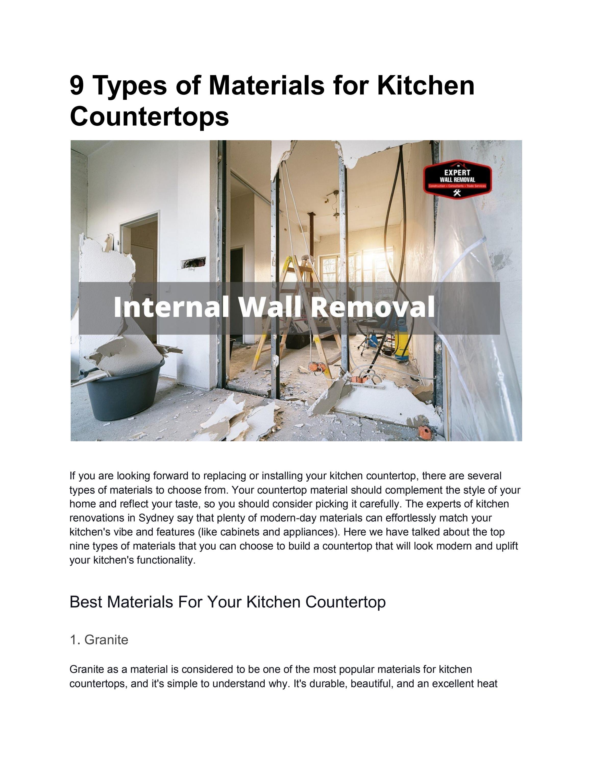 9 Types of Materials for Kitchen Countertops by josiahsmith614 - Issuu
