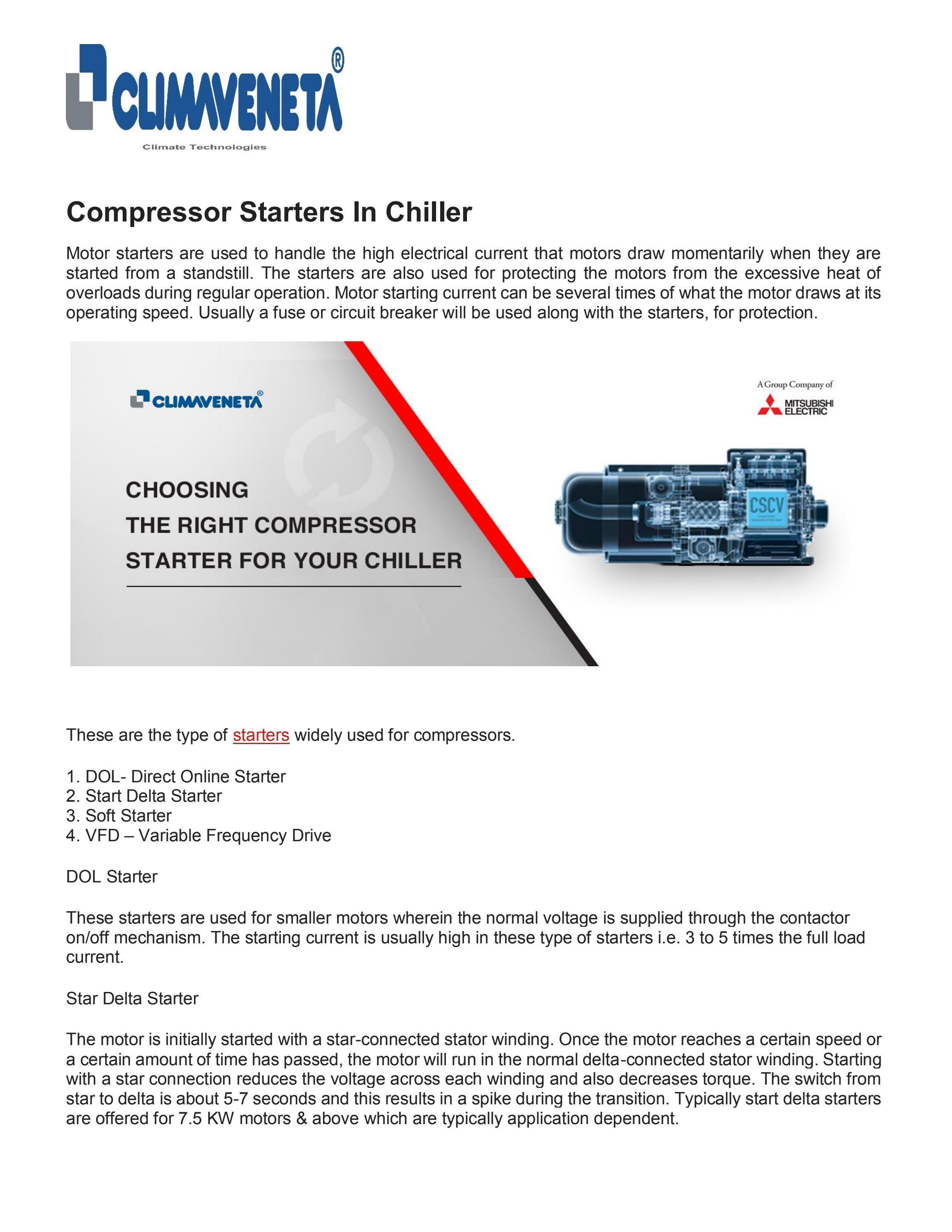 Compressor Starters In Chiller by Climaveneta - Issuu