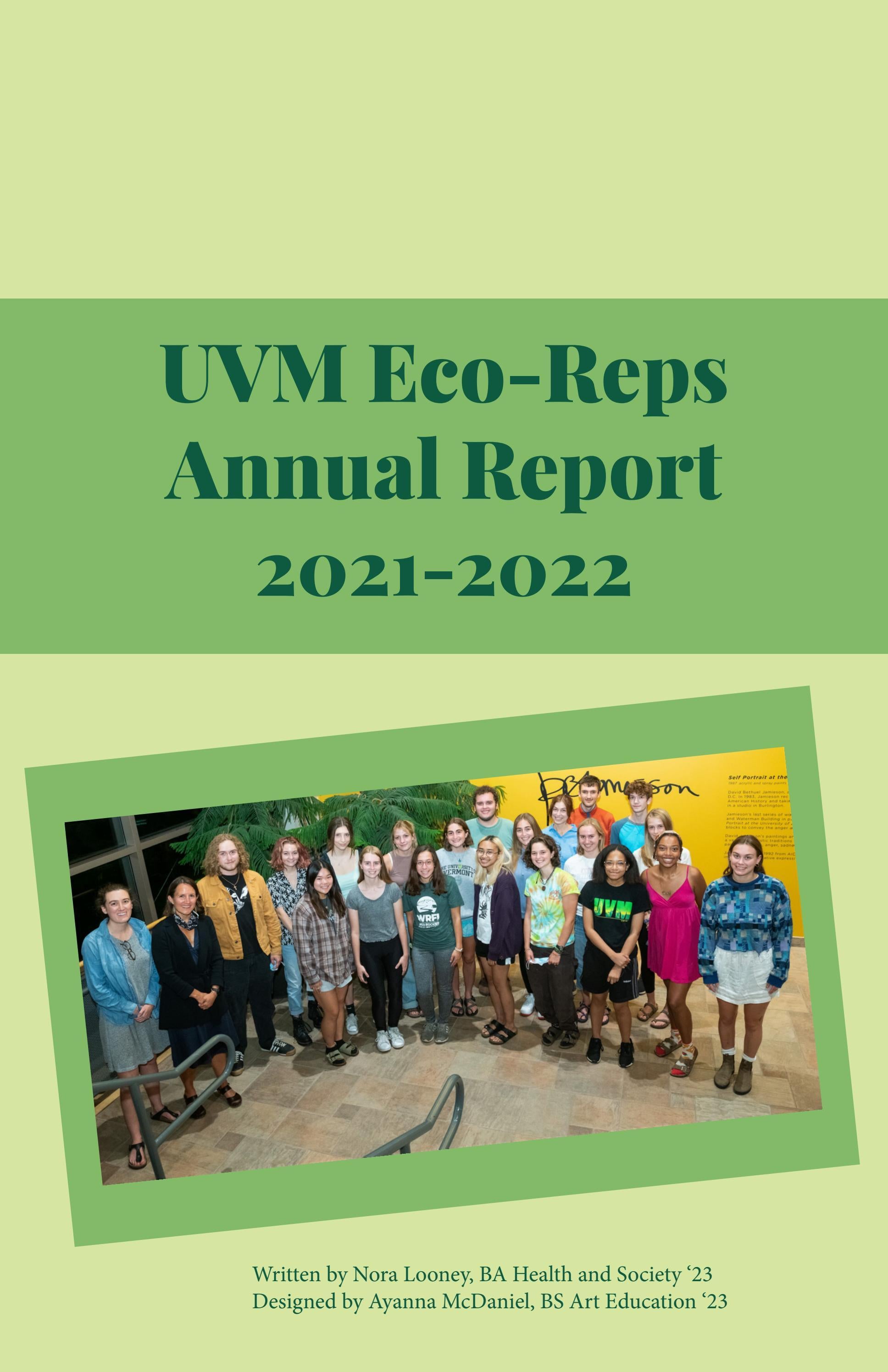 UVM Eco-Reps Annual Report 2021-2022 by UVM Office of Sustainability ...