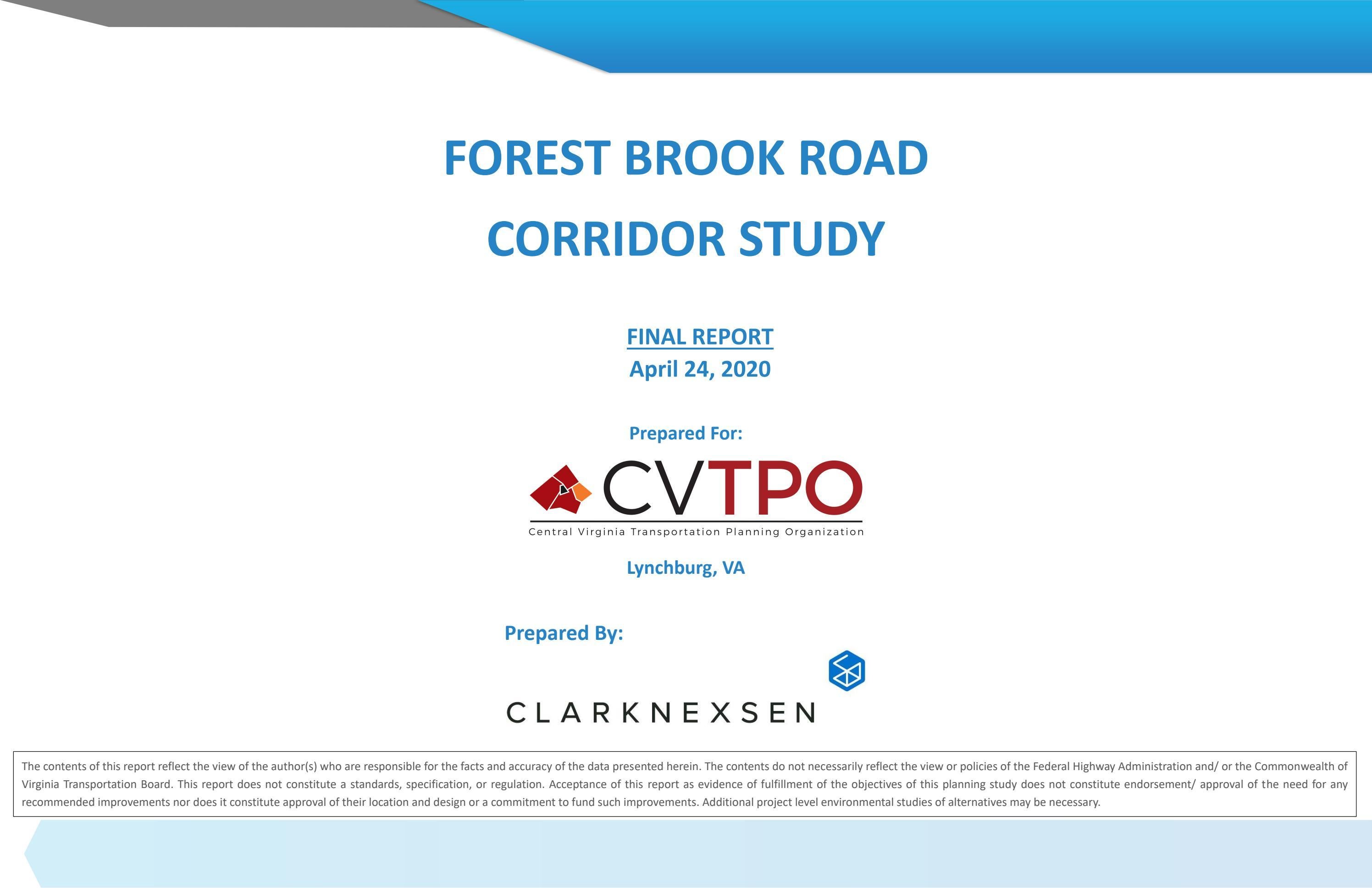 COL Forest Brook Road Corridor Study by City of Lynchburg, Virginia - Issuu