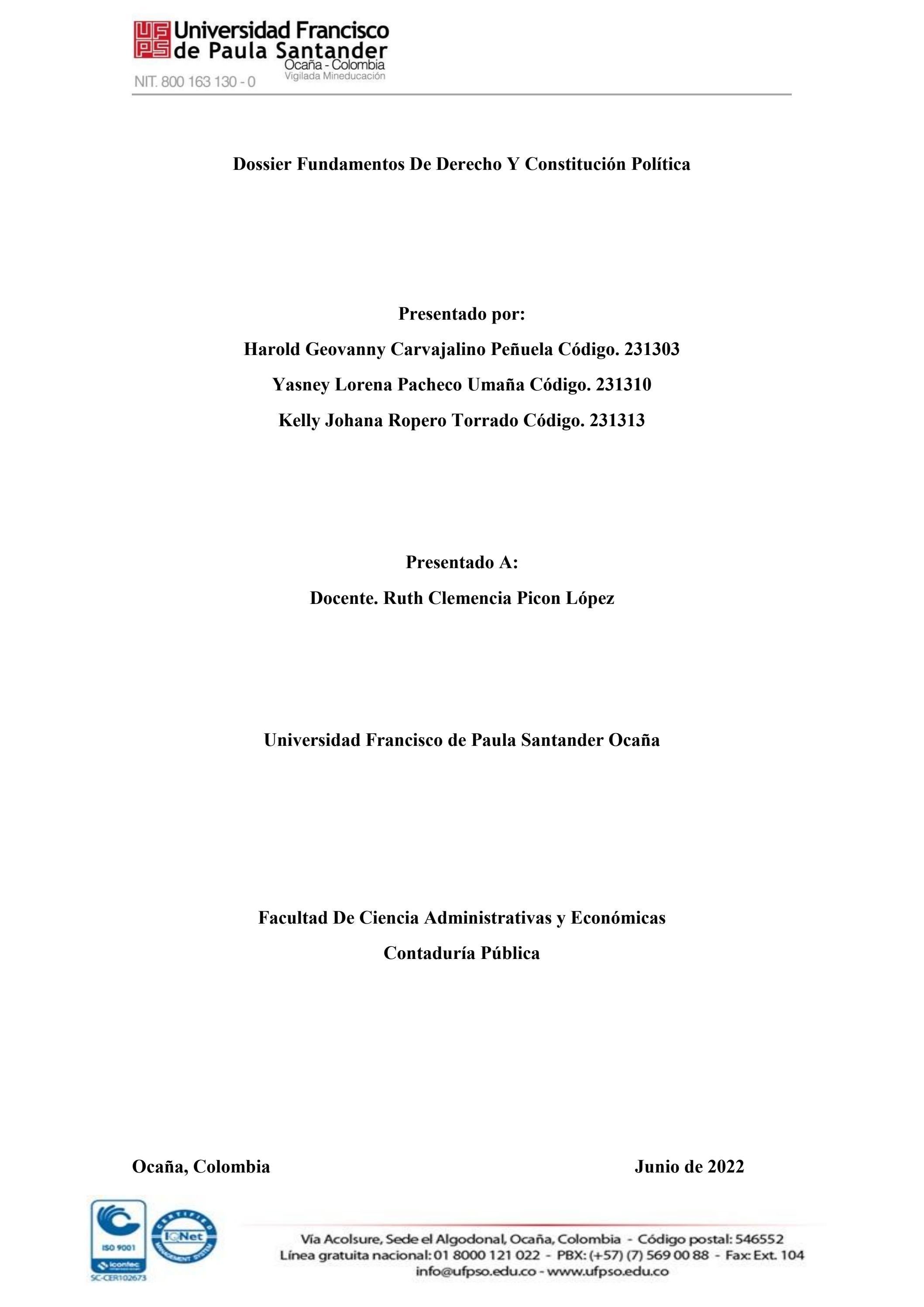 Dossier informativo e integrado by YASNEY LORENA PACHECO UMA?A - Issuu