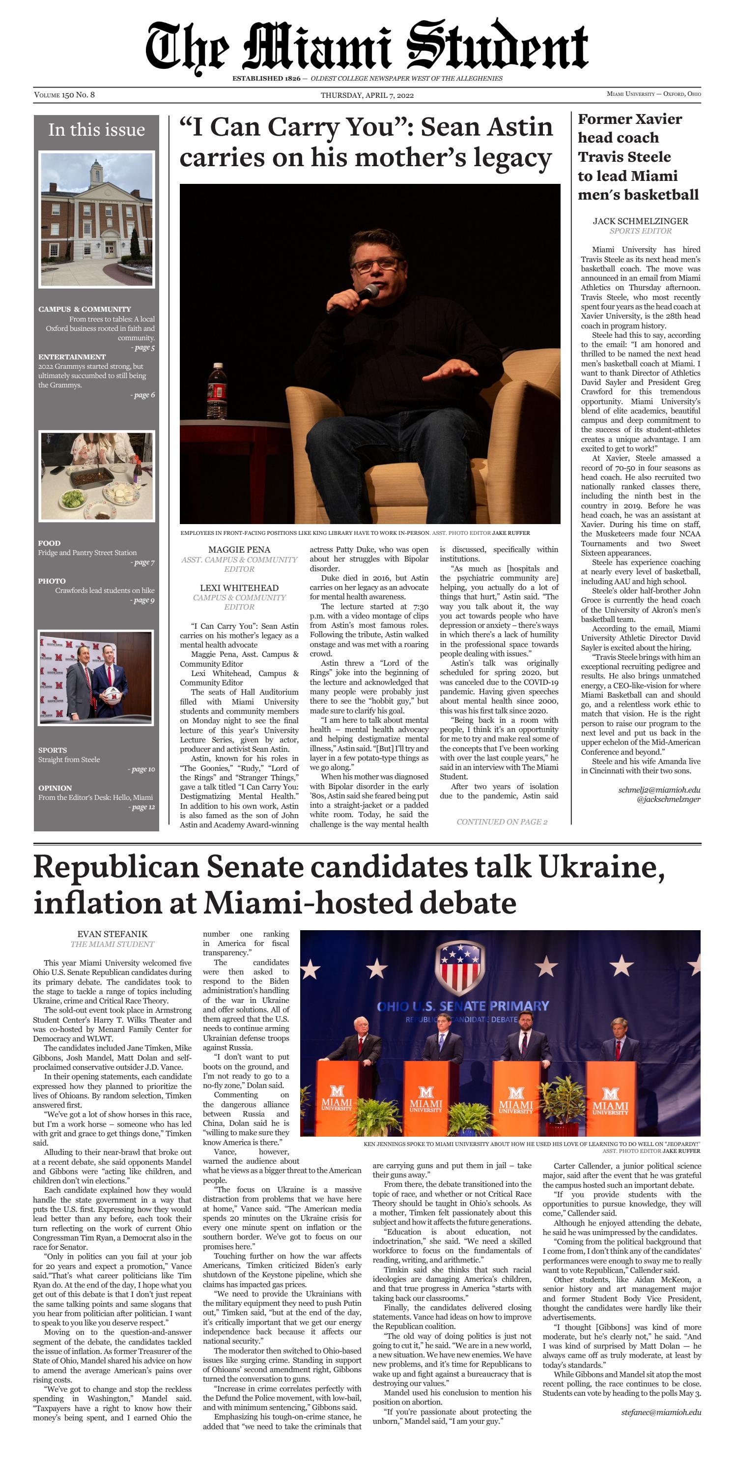 The Miami Student | April 7, 2022 by The Miami Student - Issuu