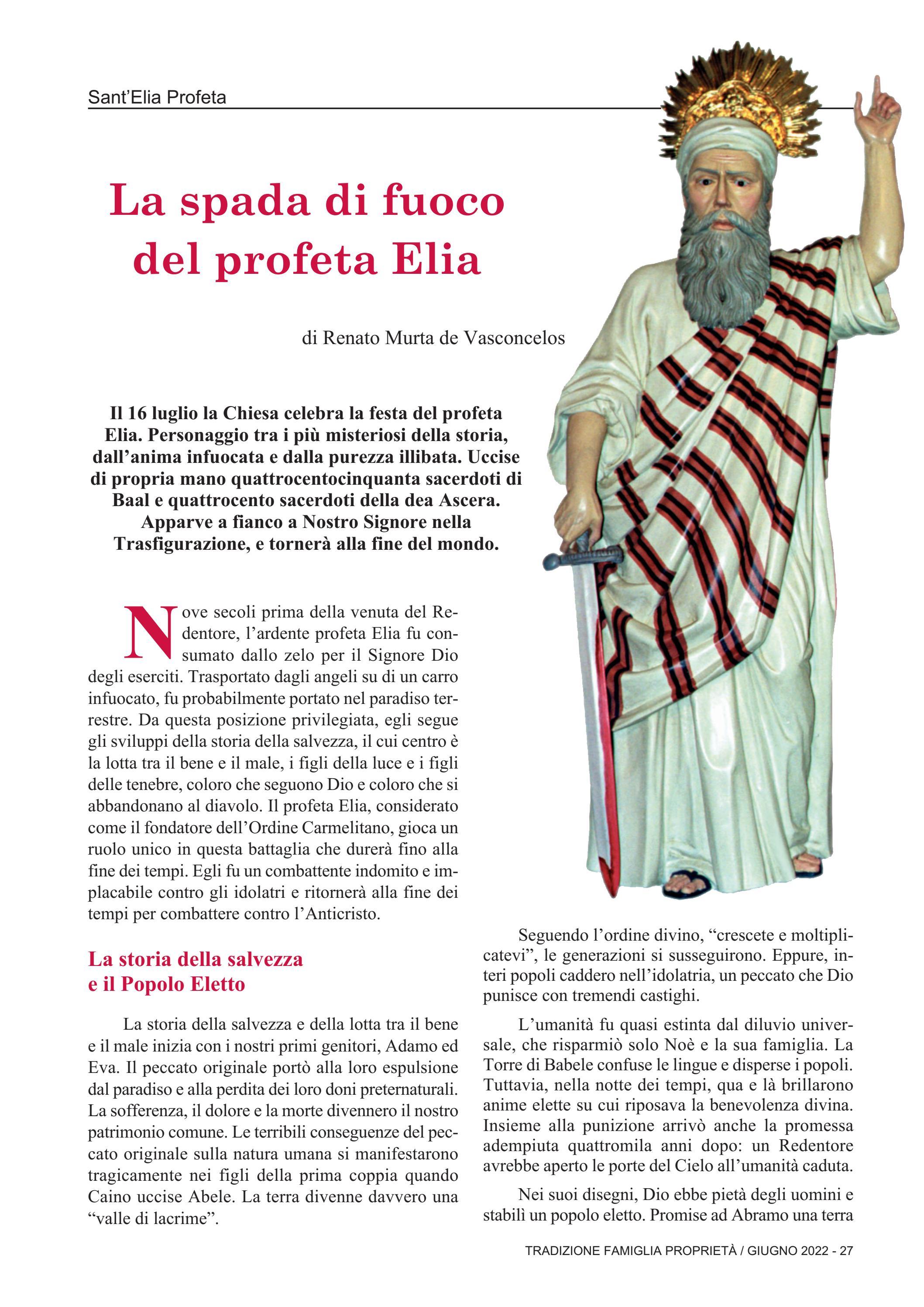 Il Profeta Elia by Tradizione Famiglia Proprietà - Issuu